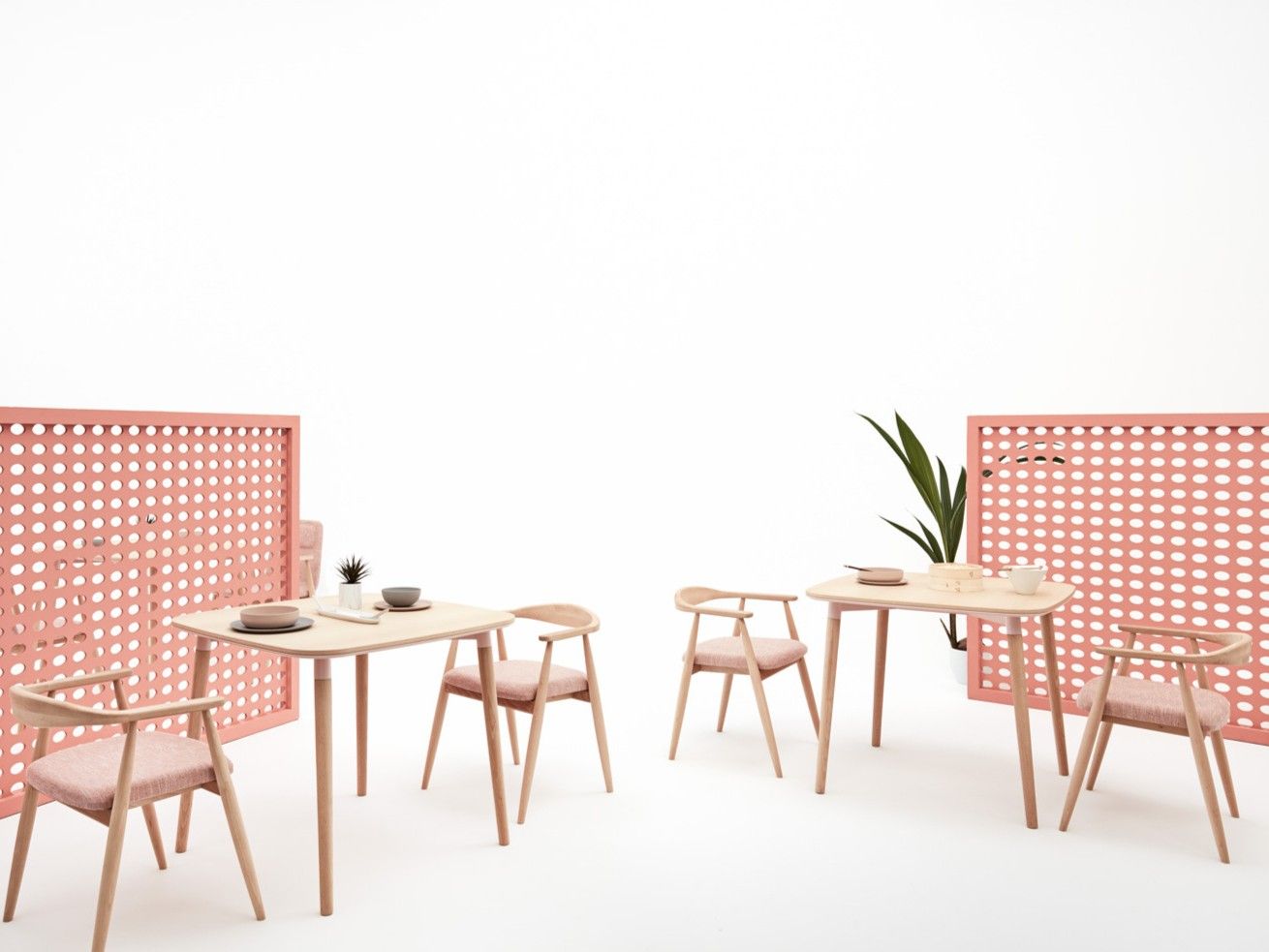 SAPPORO Open back fabric chair with beech frame and armrests By Annud ...