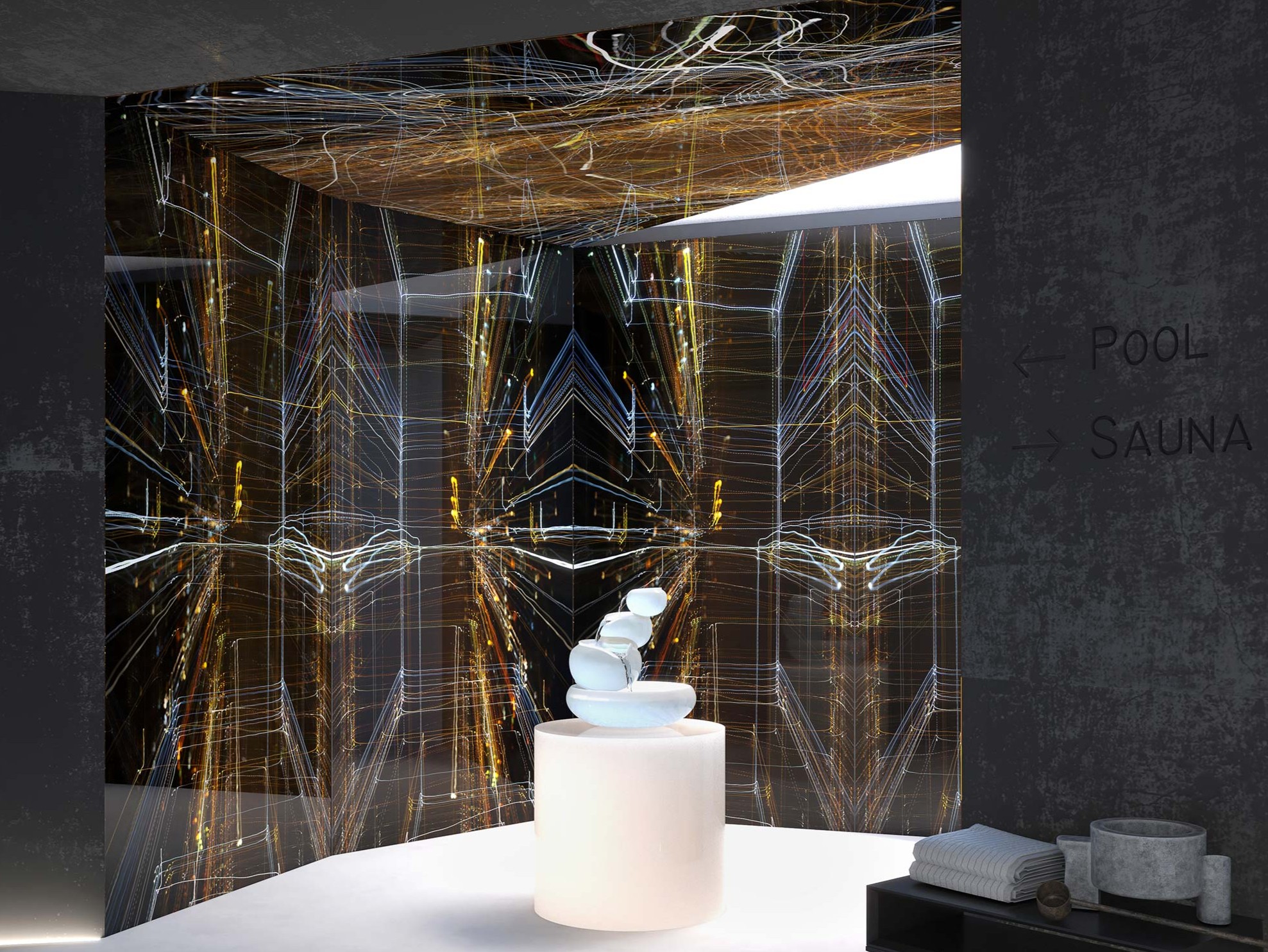 PMMA Decorative panel with integrated LED ORION Luminous Trails ...