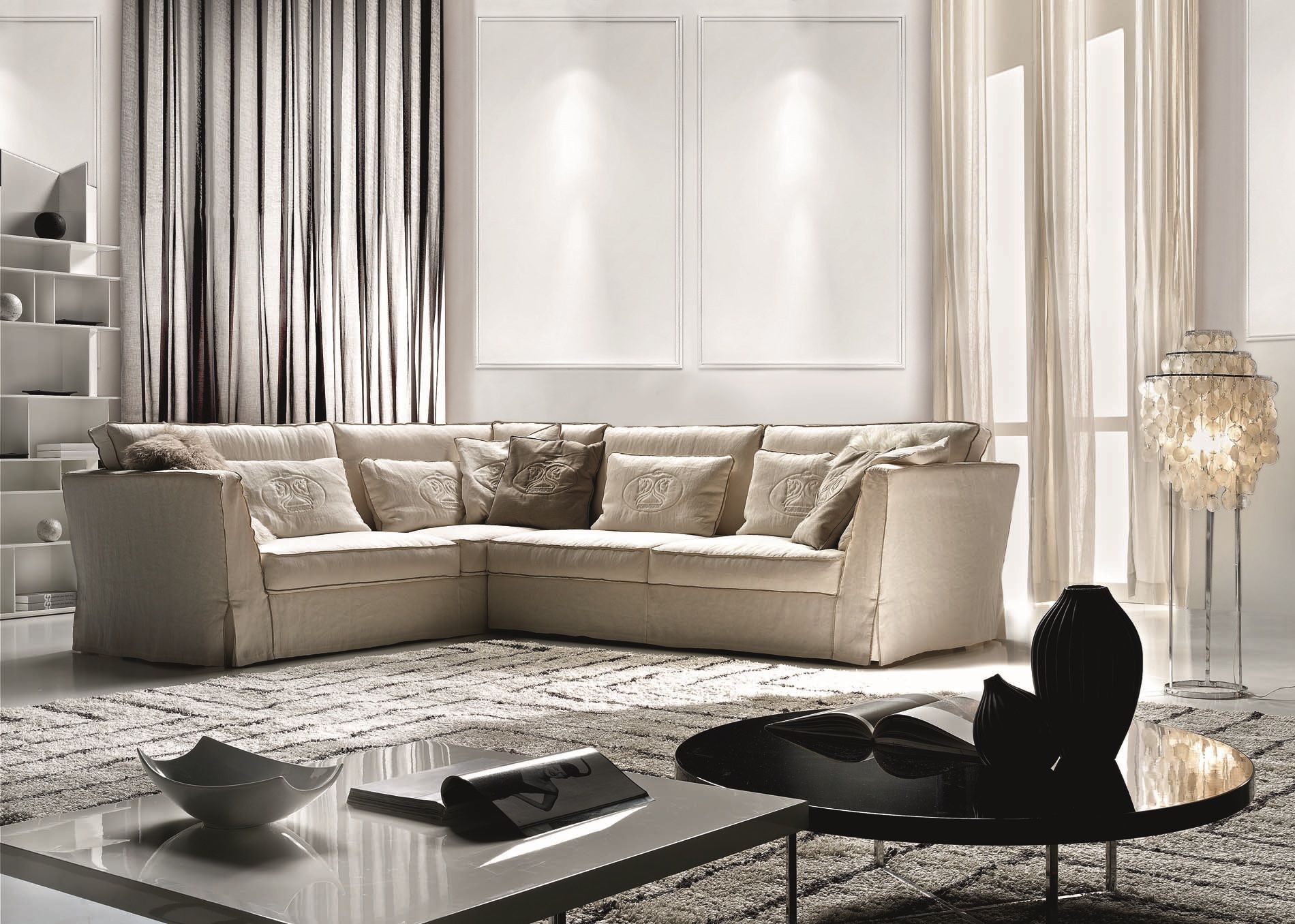 OTELLO Corner sectional fabric sofa By Former In Italia