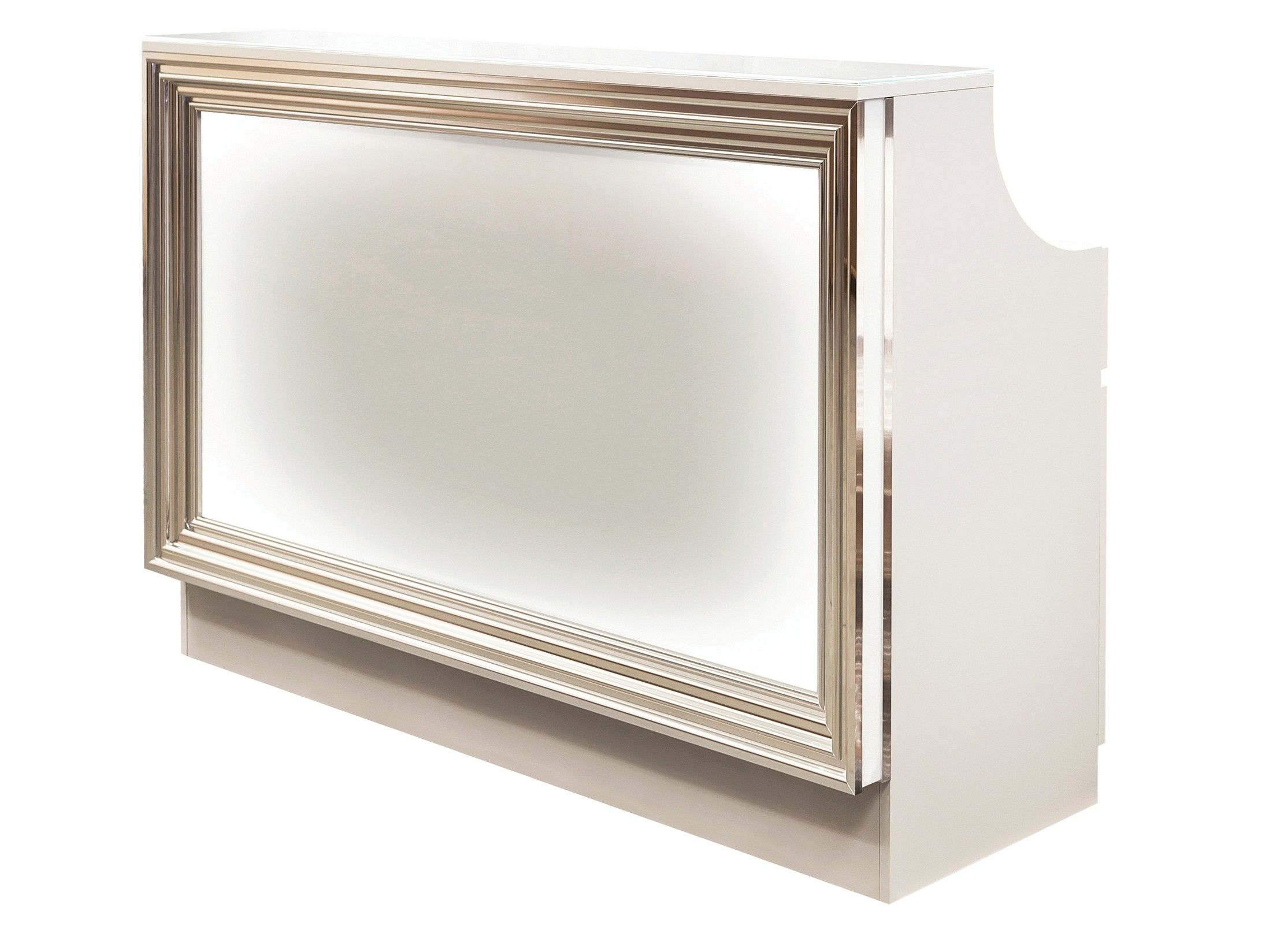 Wood and glass Office reception desk with Built-In Lights OVERTURE EASY ...