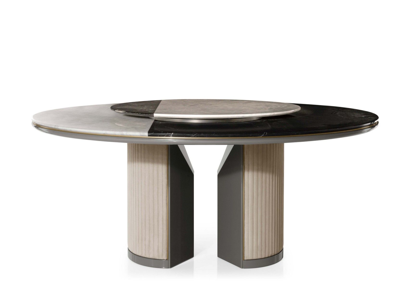 STARLIGHT Round marble table with Lazy Susan By Visionnaire | design ...