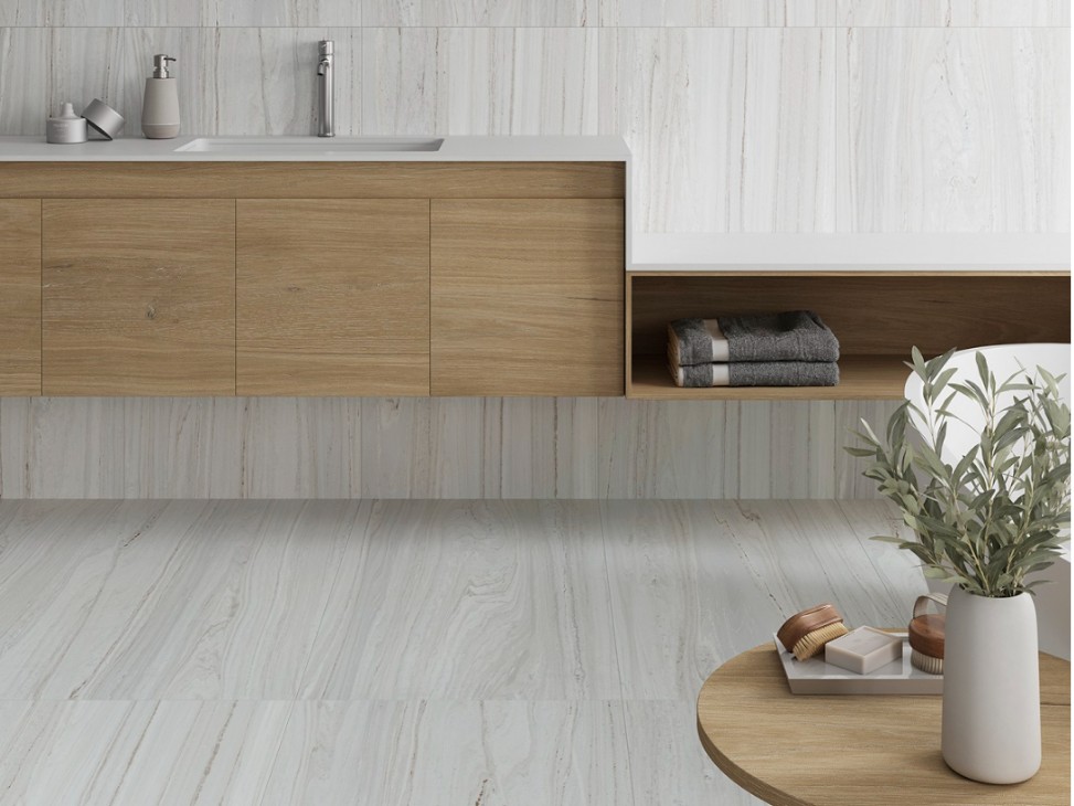 Glazed porcelain stoneware wall/floor tiles with wood effect ...