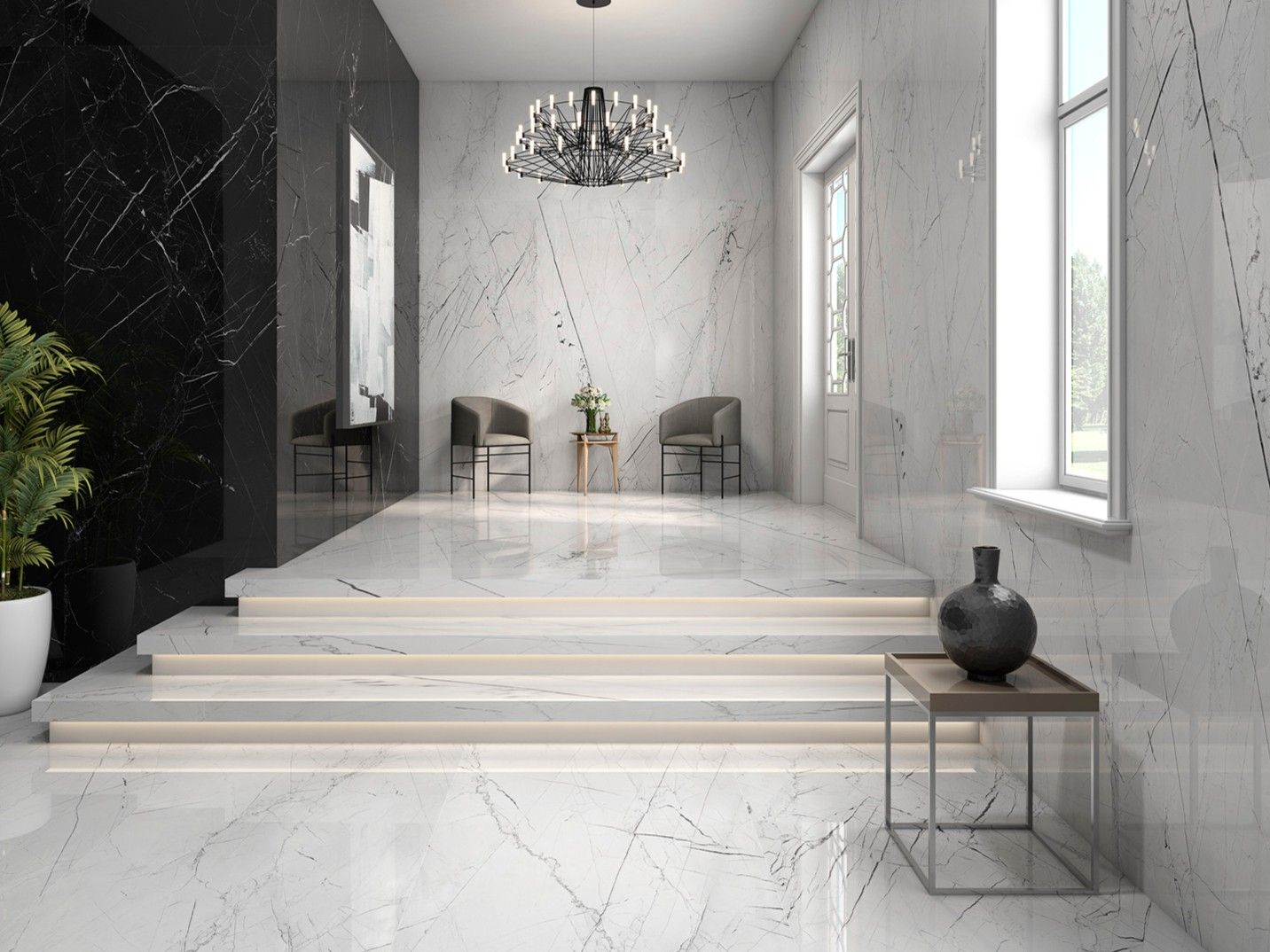 Indoor Sintered ceramic wall/floor tiles with marble effect PANDORA 6 ...