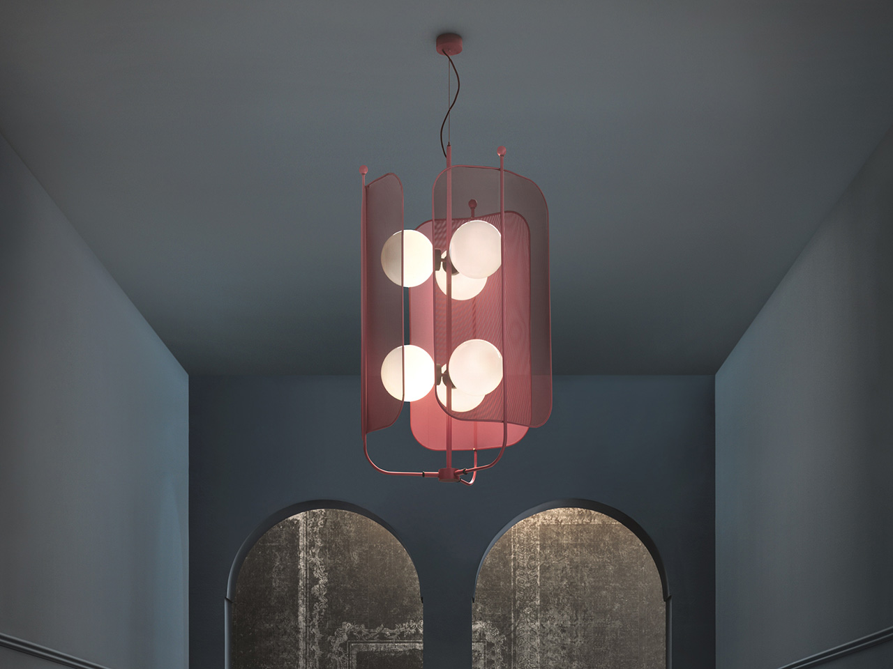 Painted metal chandelier PAPILIO S3+3 Papilio Collection By Masiero ...