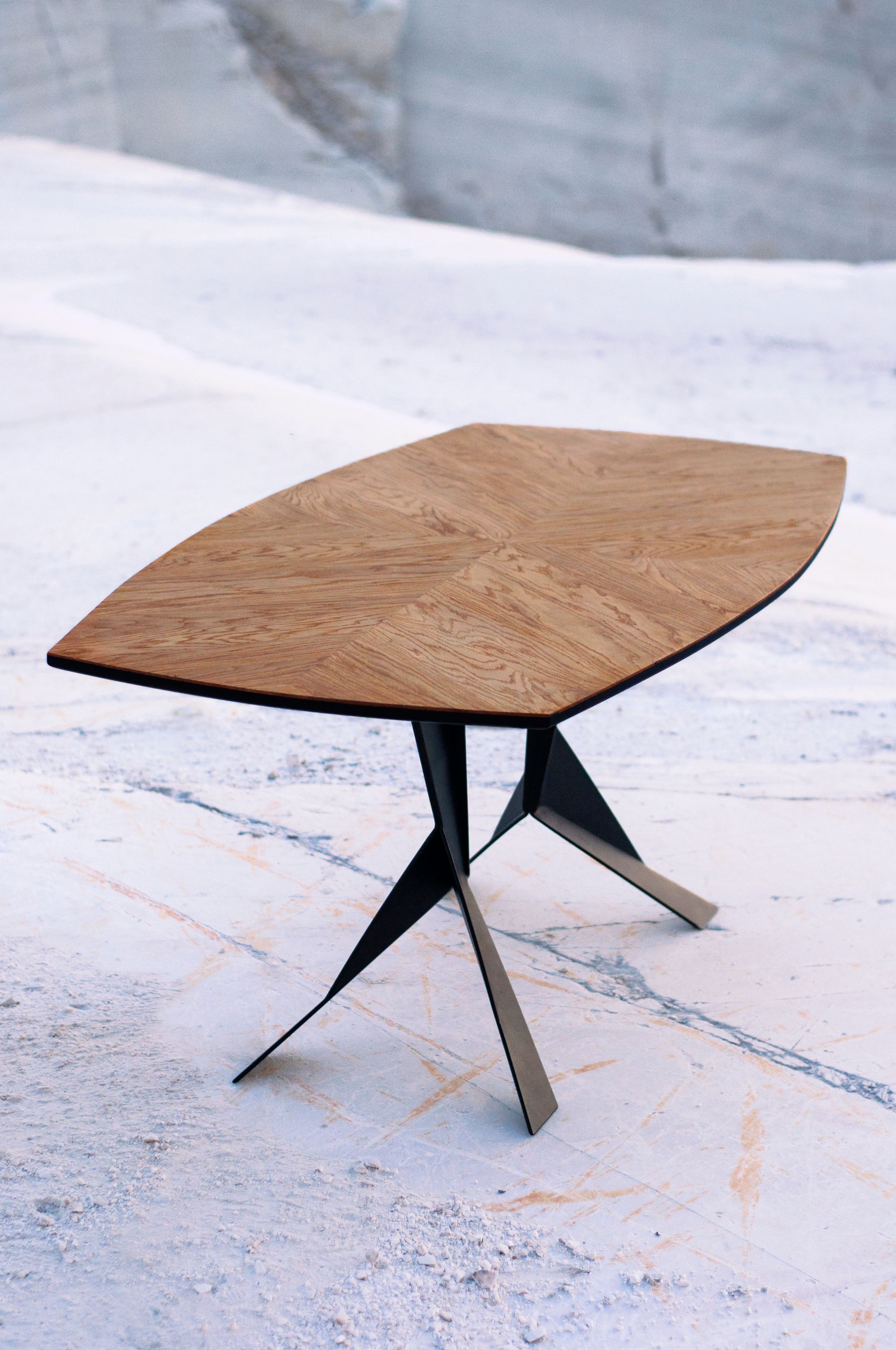 Rectangular wood veneer table PARABOLA Evolution Collection By RINOCCA
