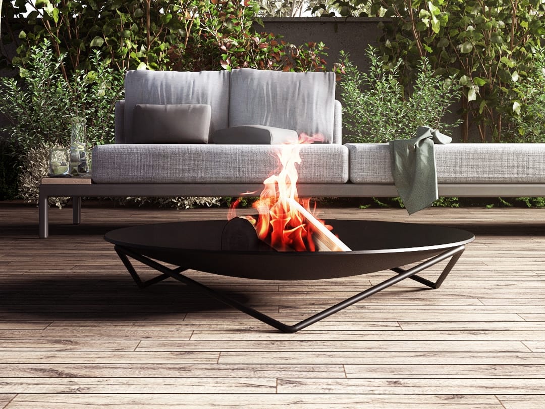PARABOLA SINE LINE fire baskets By fab design Spectroom