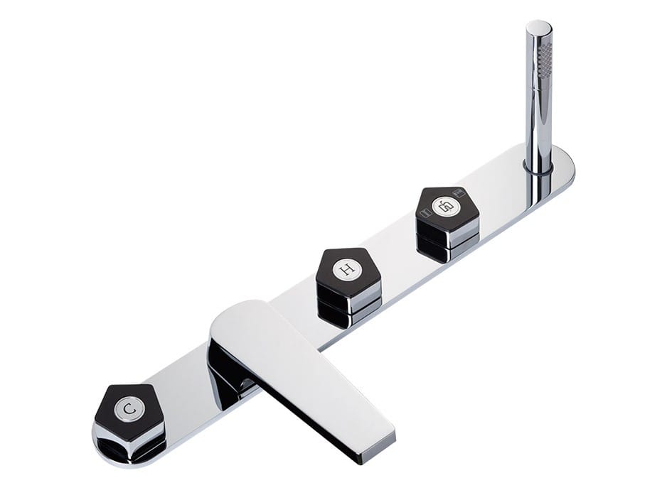 PARK LIMITED EDITION Deck mounted 5 hole bathtub tap with plate By newform