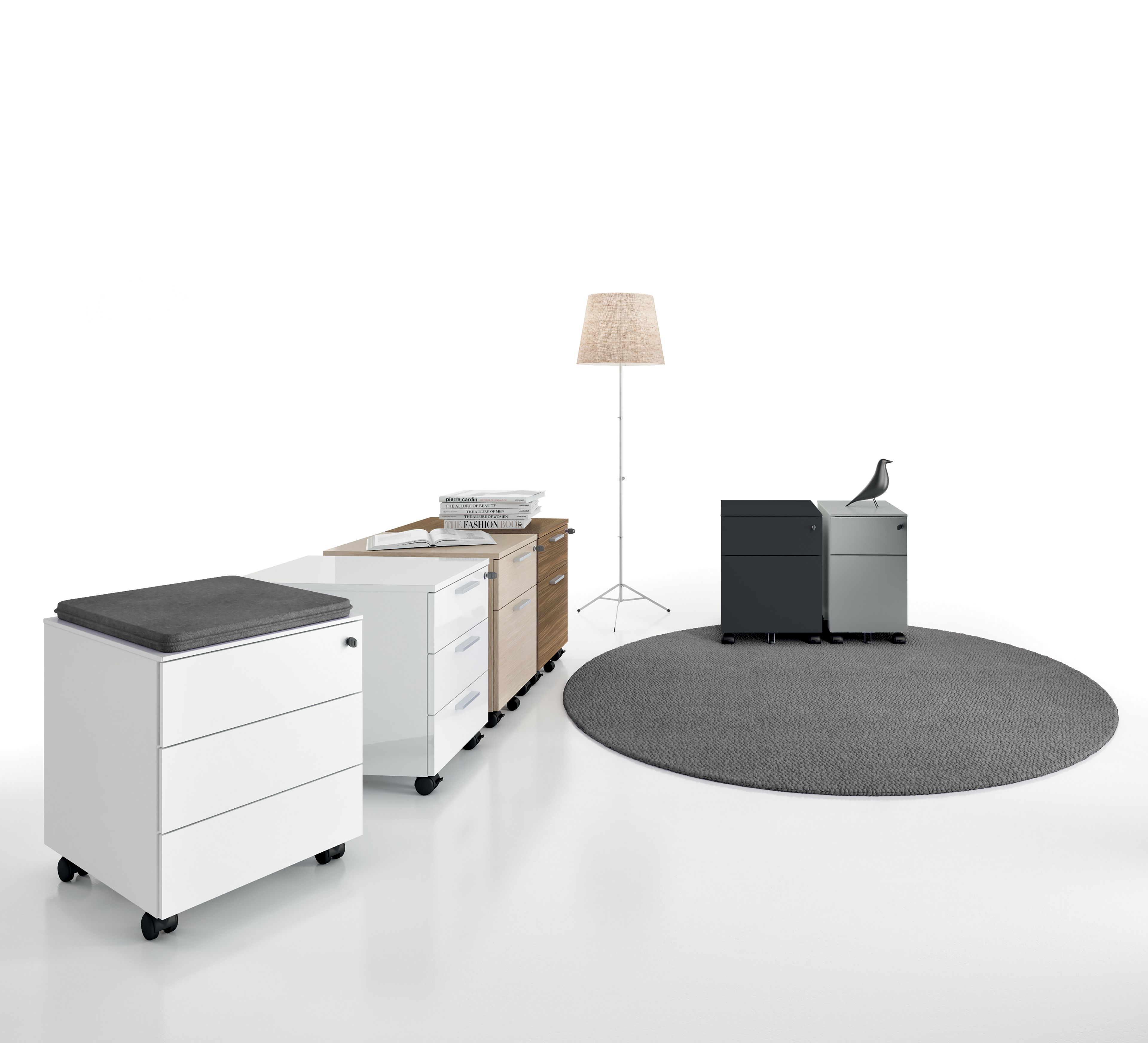 PEDESTALS Modular melamine office storage unit with castors By DVO ...
