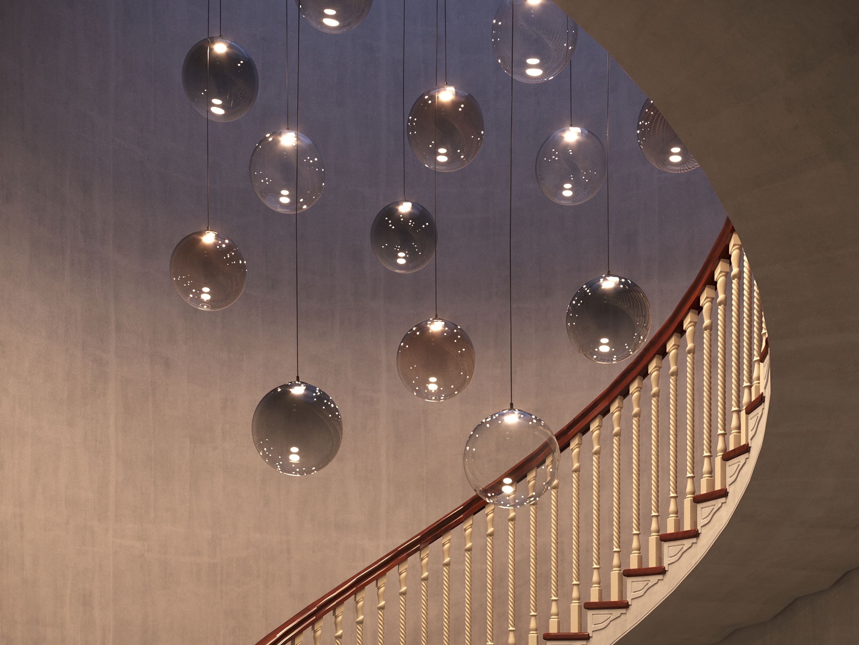 PIT LED blown glass pendant lamp By Cangini & Tucci