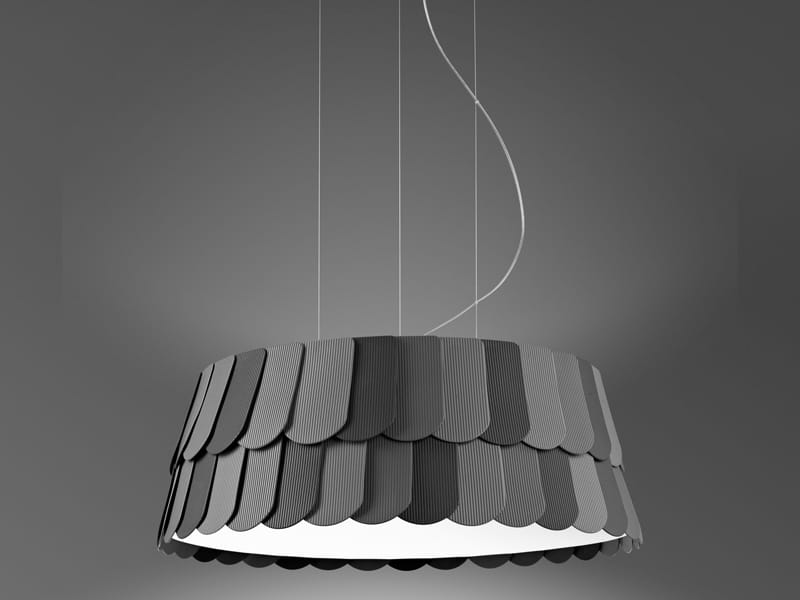 ROOFER Plastic pendant lamp By Fabbian | design Benjamin Hubert
