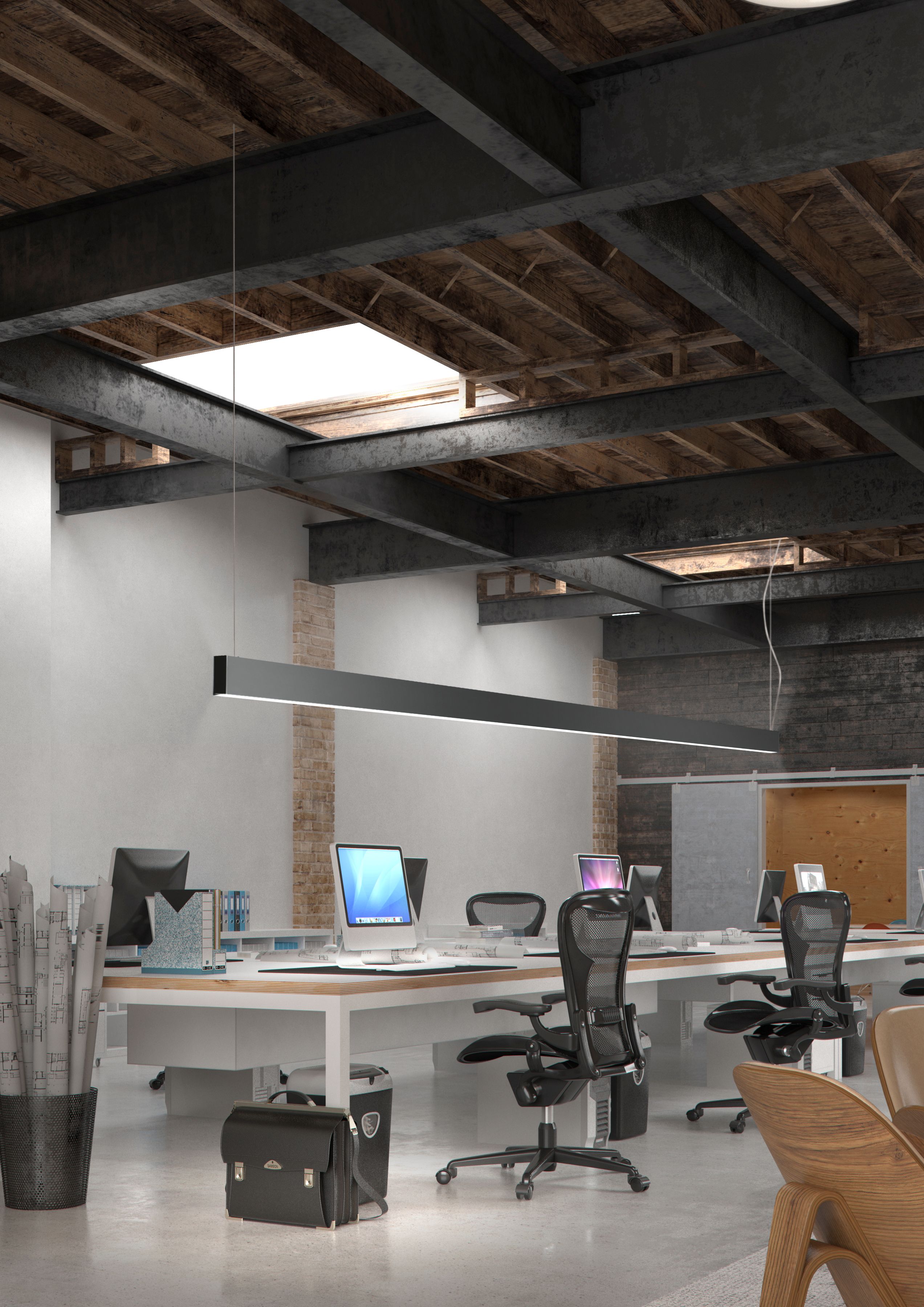 LED direct-indirect light extruded aluminium pendant lamp GIANO ...