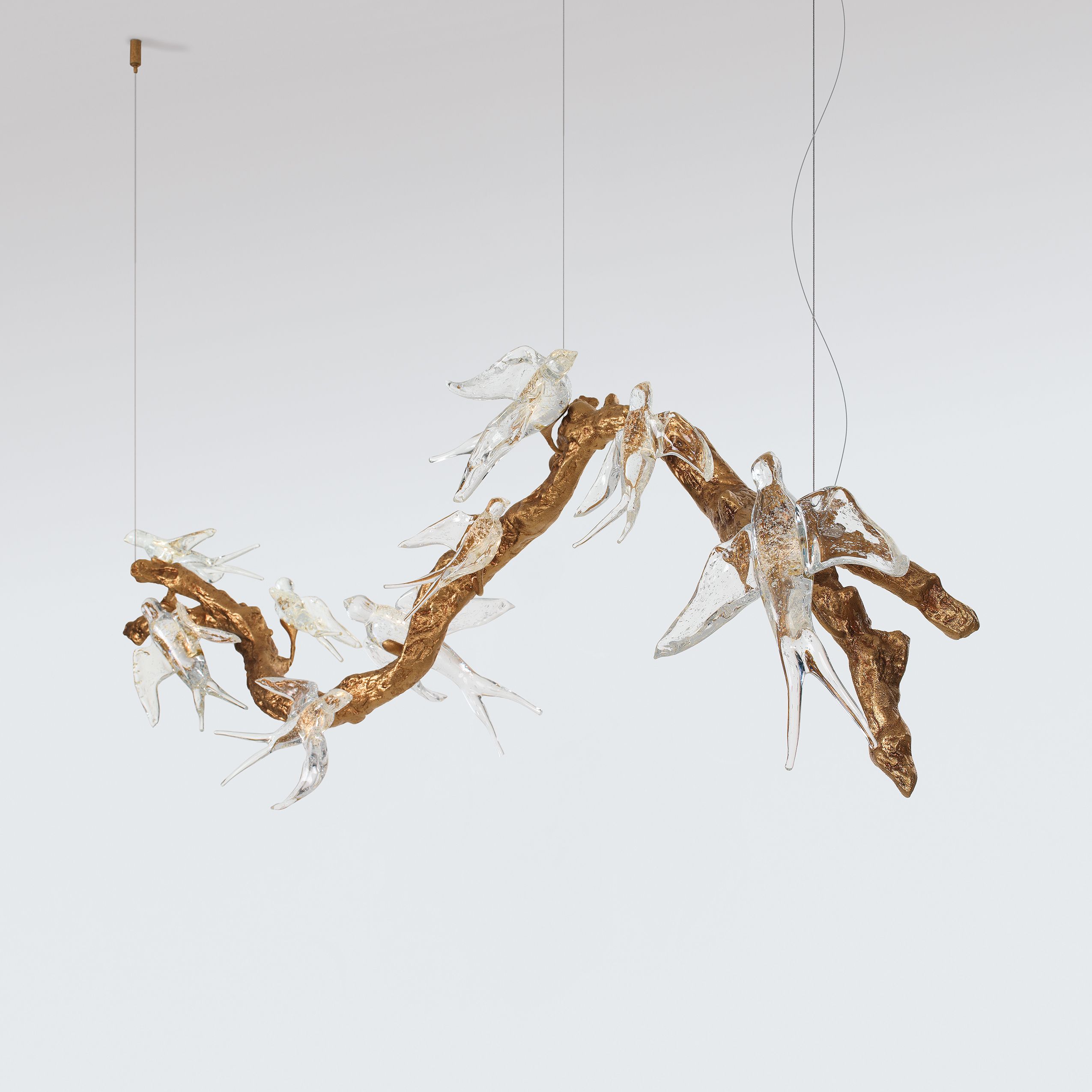 VOA BRANCH MEDIUM LED handmade bronze pendant lamp By Serip