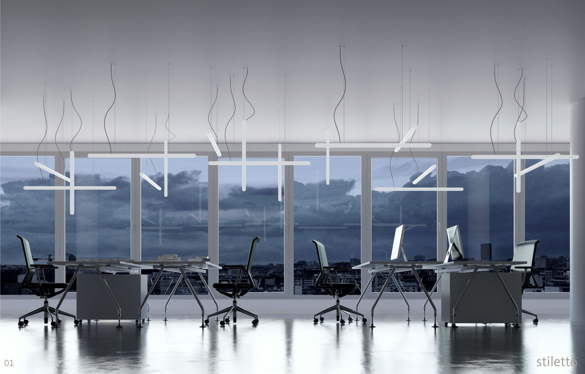 STILETTO LED polyethylene pendant lamp By SLIDE | design Roberto Paoli