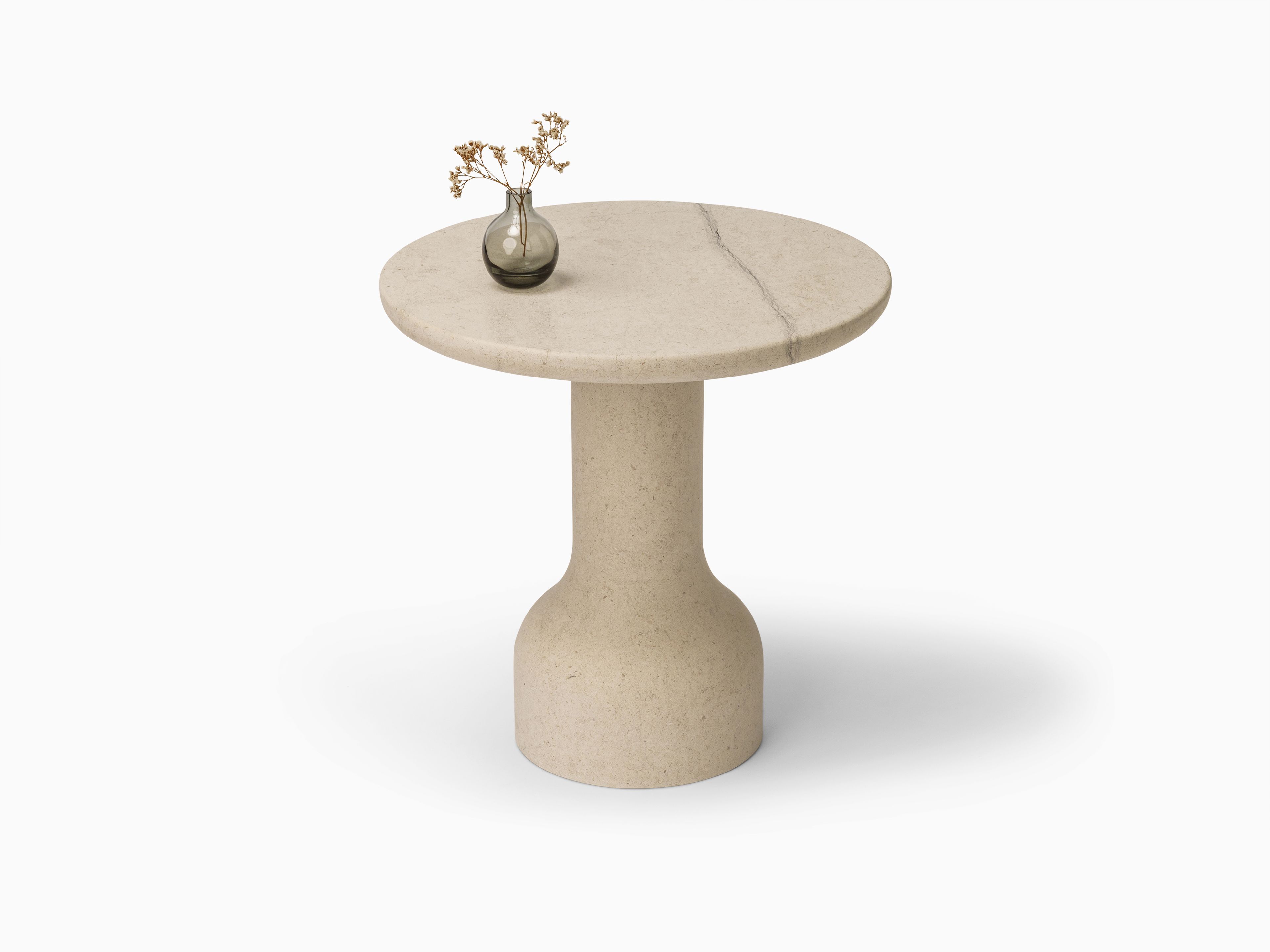 PESO Round calcareous stone coffee table By MOR DESIGN