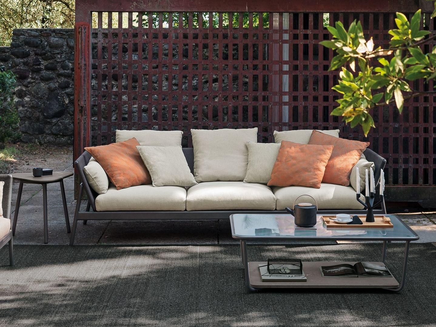 PIPER 003 3 seater Batyline® garden sofa By RODA | design Rodolfo Dordoni