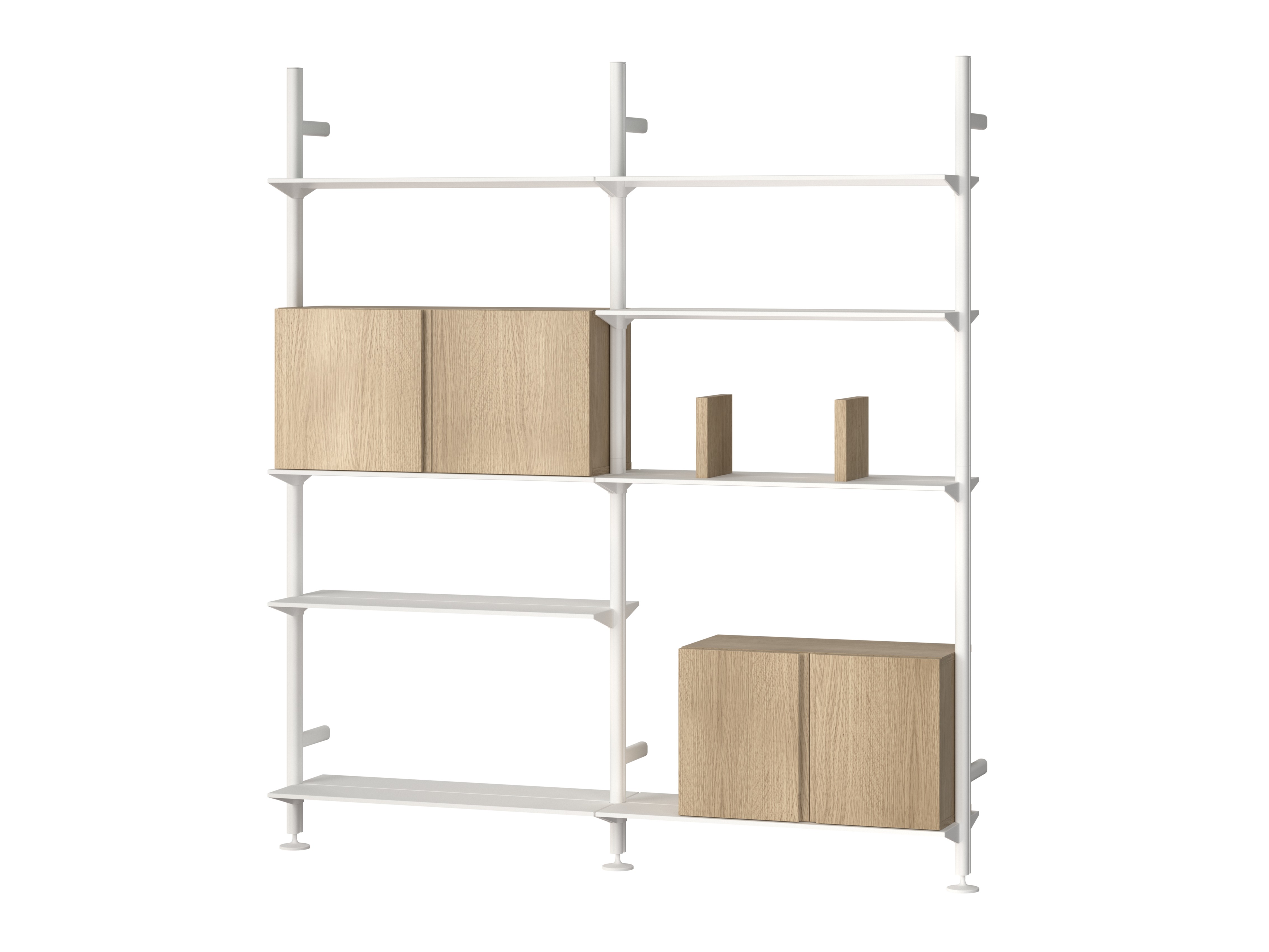 PIRA G2 Open wall-mounted aluminium and wood bookcase By String ...