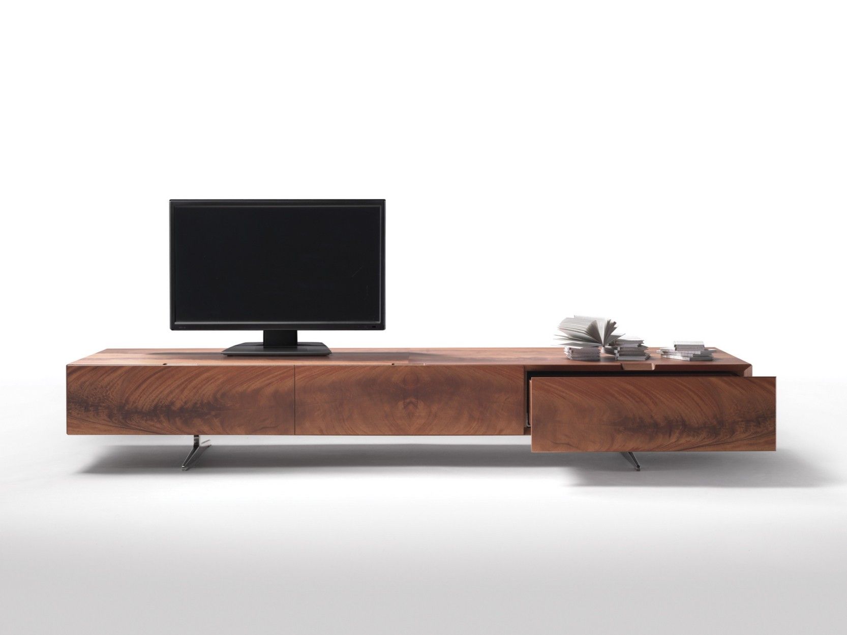 PIUMA Low mahogany TV cabinet with drawers By Flexform | design Antonio ...