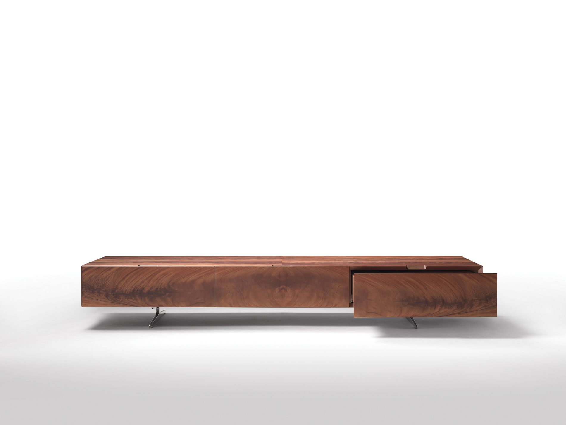 PIUMA Low mahogany TV cabinet with drawers By Flexform | design Antonio ...