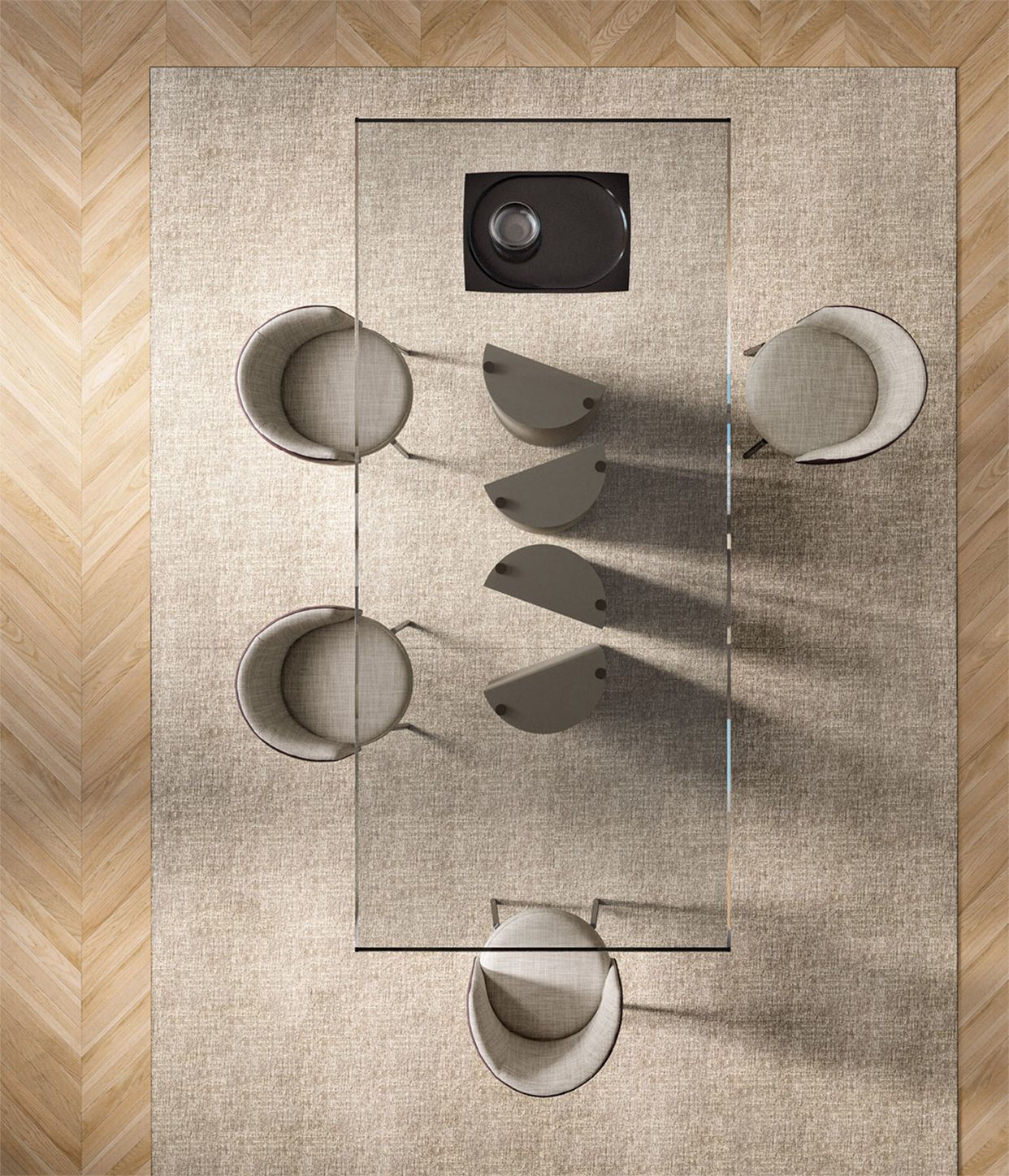 PLAI Rectangular crystal table By EFORMA | design Ollen Pal