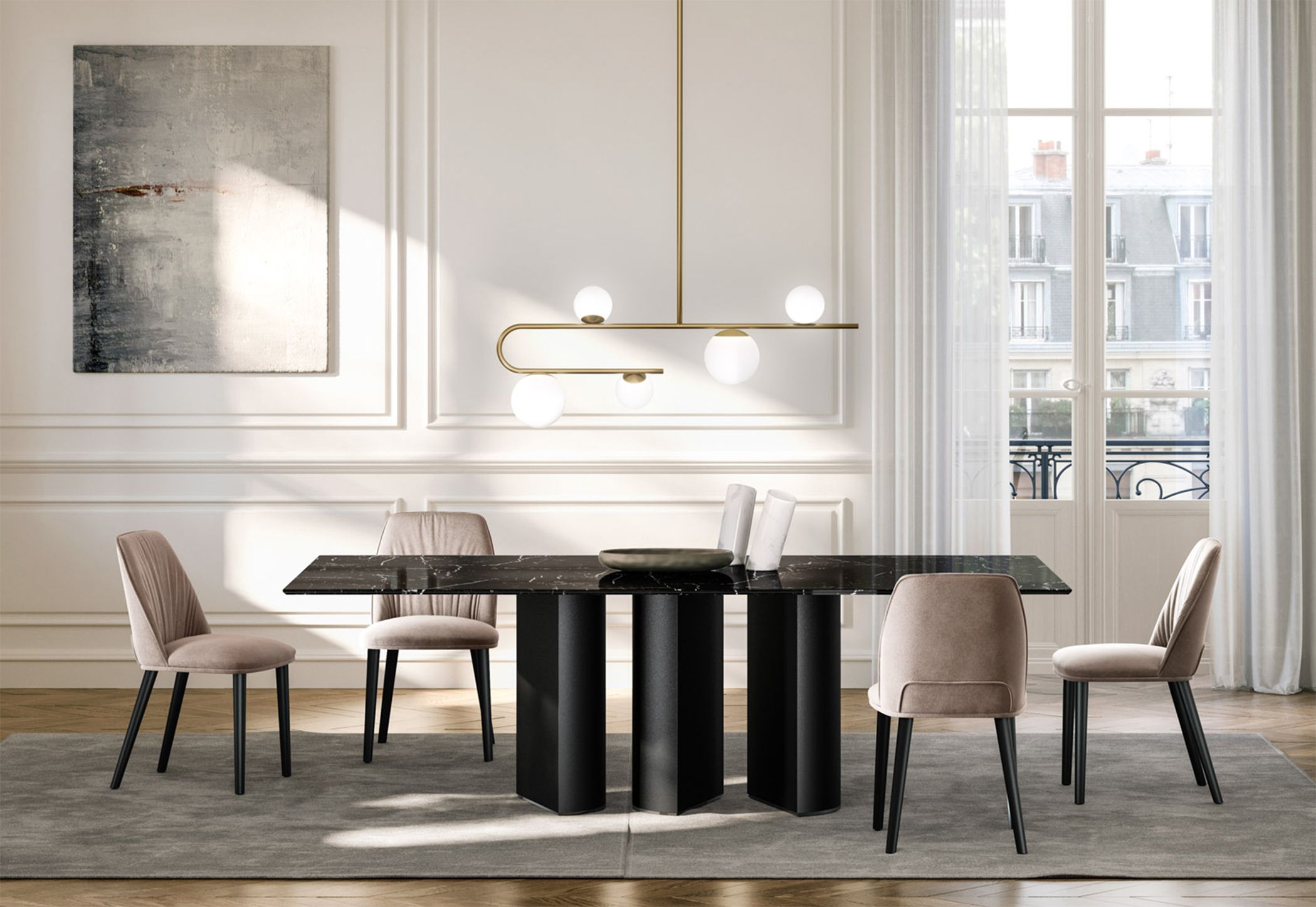 PLAI Rectangular marble table By EFORMA | design Ollen Pal
