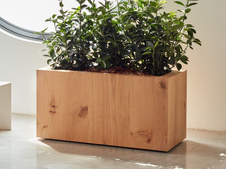 TAMMI Rectangular oak planter By Hobby Flower