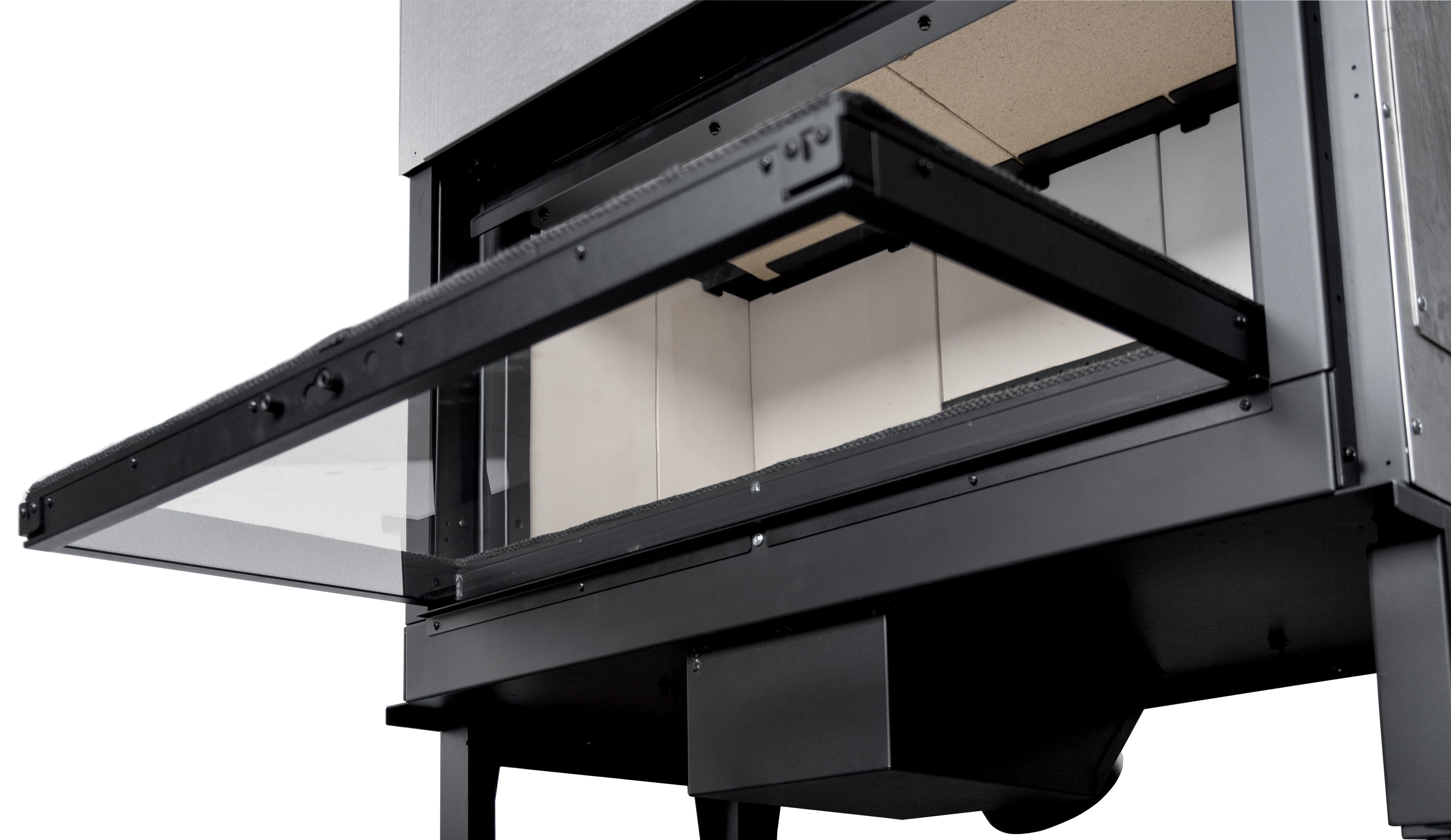 Double-sided wood-burning built-in fireplace PLASMA 115B WOOD Wood ...