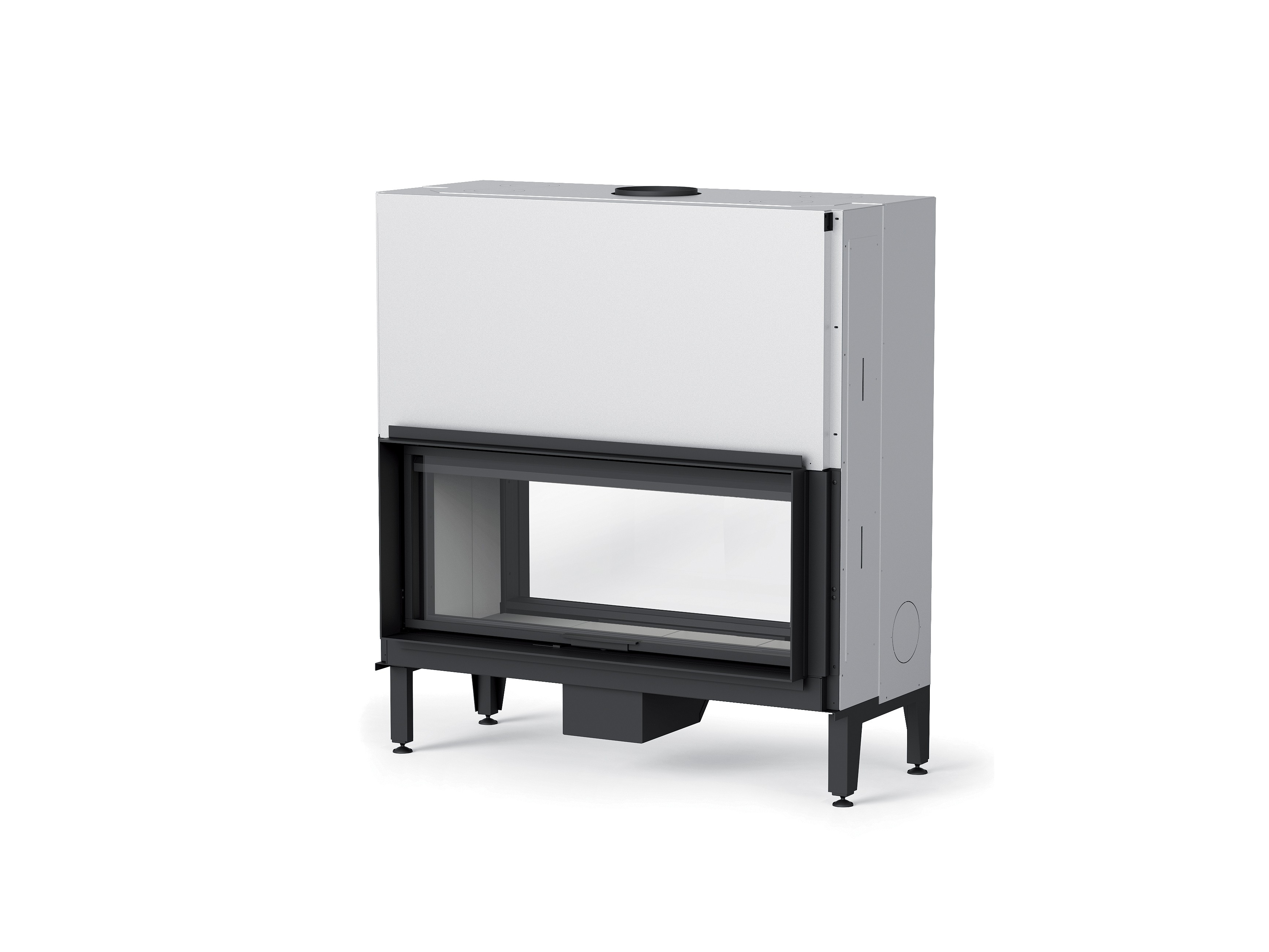 Double-sided wood-burning built-in fireplace PLASMA 115B WOOD Wood ...