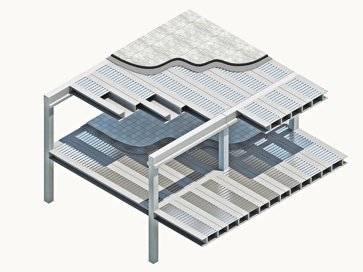 Prefabricated reinforced concrete slab PLURIMAN By MANINI PREFABBRICATI