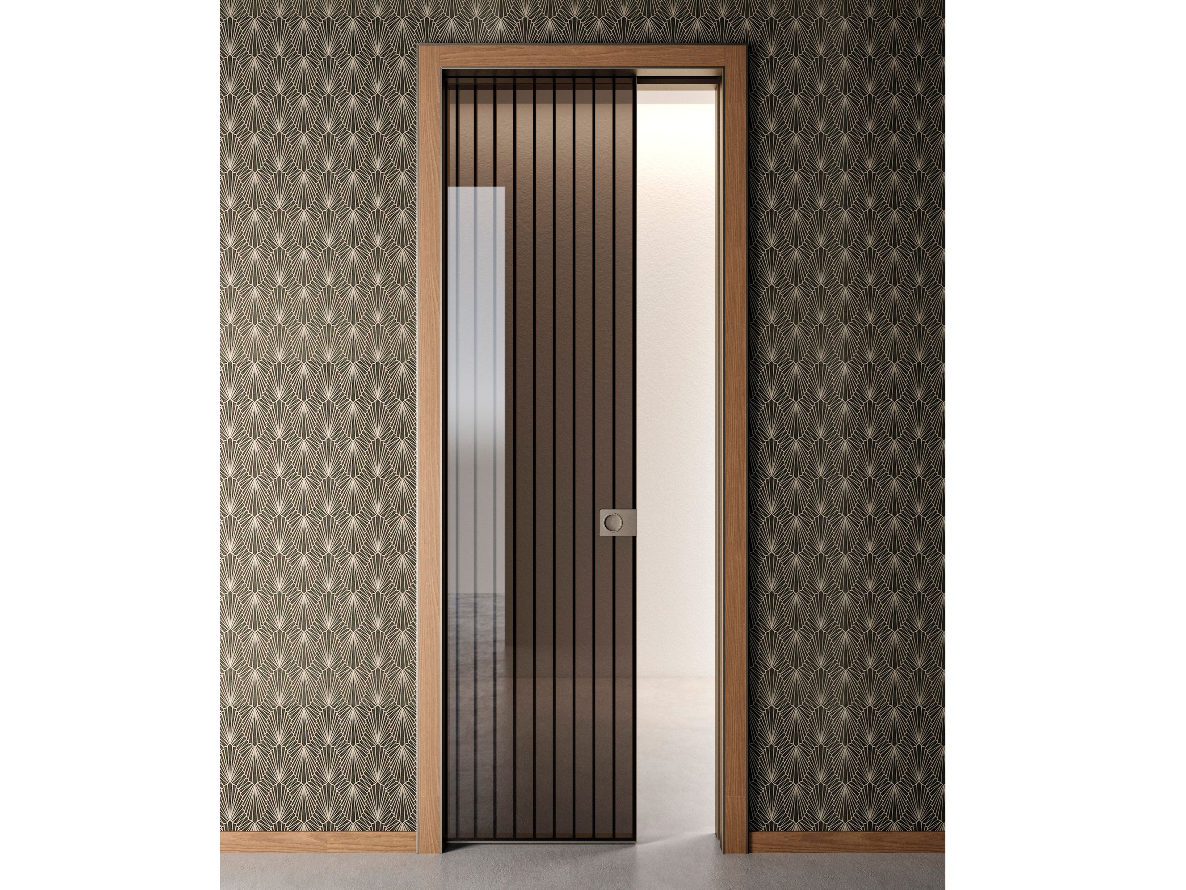 RI-TRAIT 8B Glass and aluminium internal pocket sliding door By ALBED ...