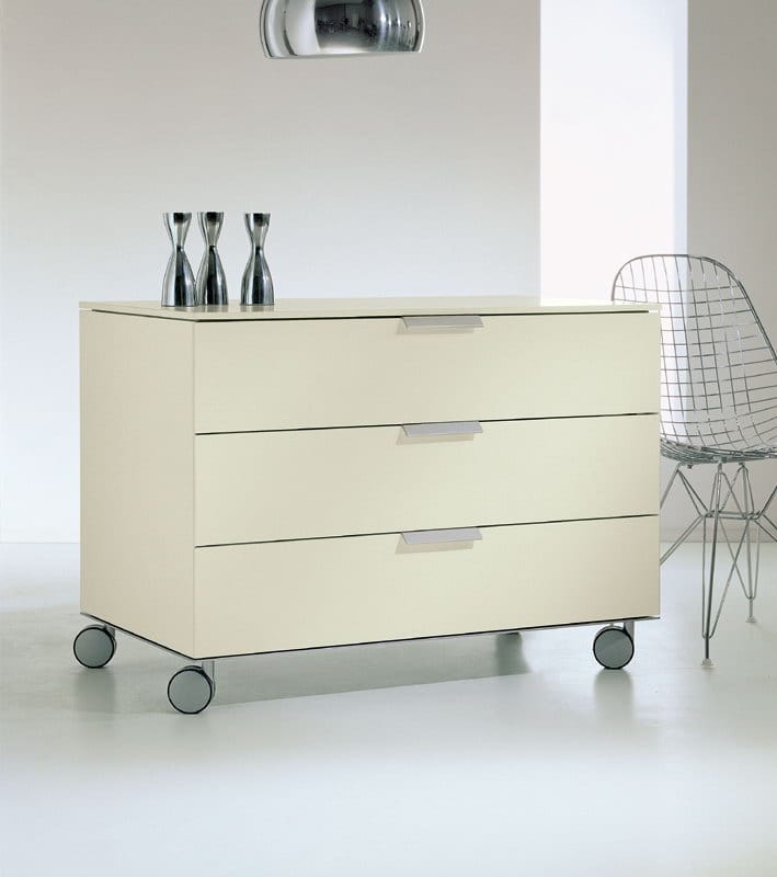 Modular wooden chest of drawers with casters PRISMA | Chest of drawers ...