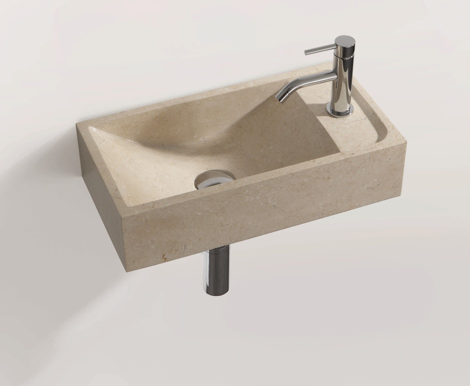 Rectangular wall-mounted natural stone washbasin HWB 1 By DECOR WALTHER