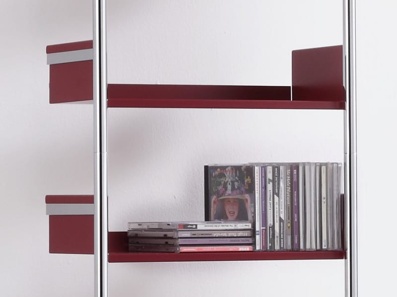 Floorstanding powder coated steel CD rack CD POOL By MOX