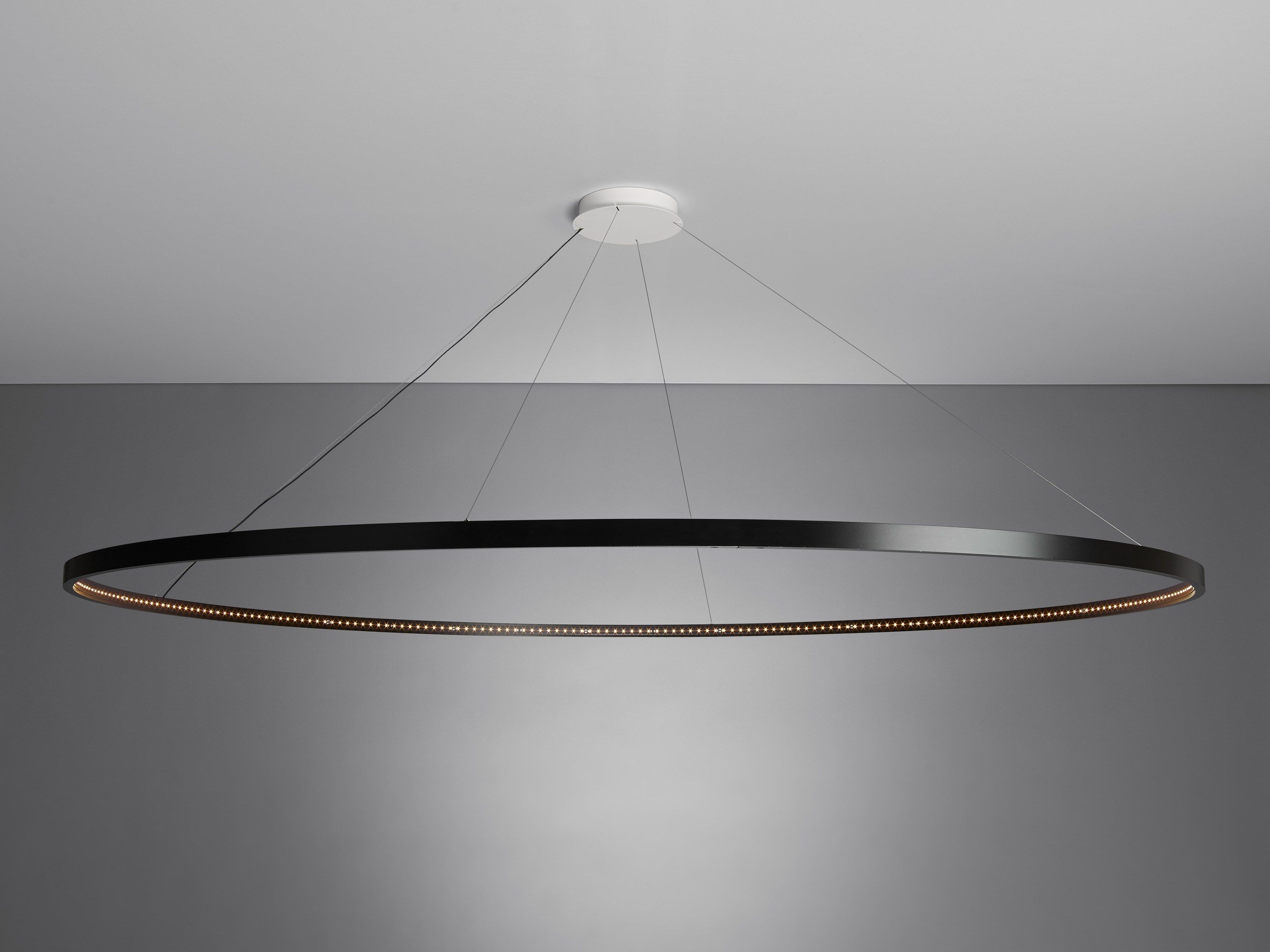 LED direct-indirect light steel pendant lamp OMEGA 200 By Le Deun ...