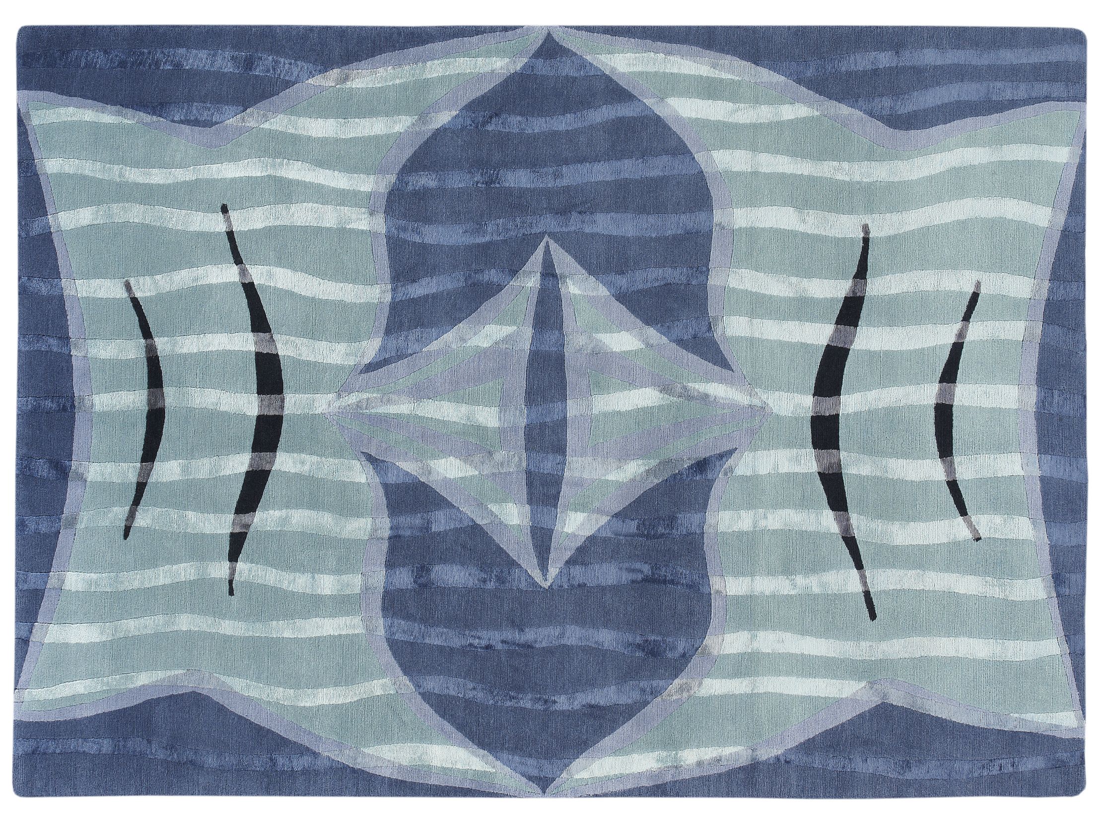 Tappeto a motivi fatto a mano FISH TAILS - Deirdre Dyson - Edilportale