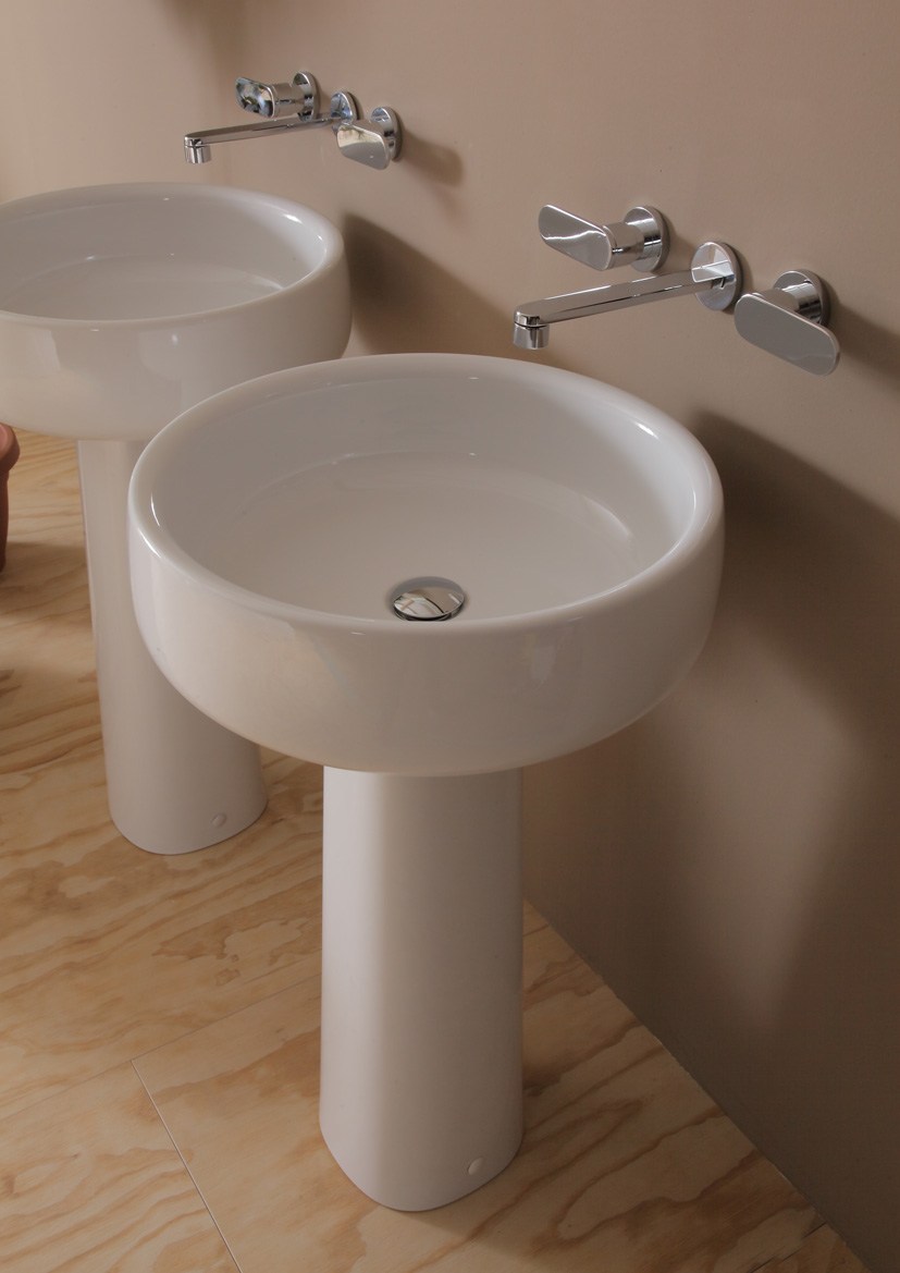 BONOLA 50 | Freestanding washbasin Freestanding round white-paste ...