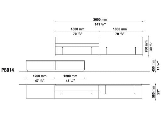 PAB Open wall cabinet with door By B&B Italia | design Studio Kairos
