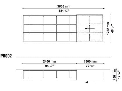 PAB Open wall cabinet with door By B&B Italia | design Studio Kairos