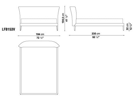 FEBO Fabric double bed with upholstered headboard By Maxalto | design ...