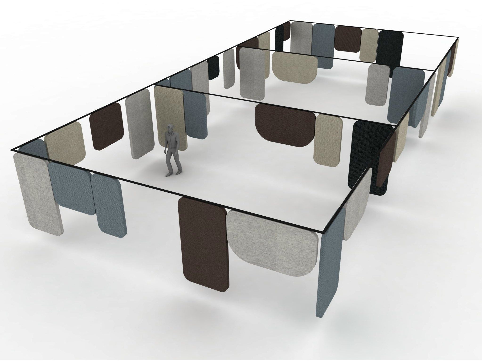 Panneau séparateur insonorisant suspendue NOTES By Offecct design Luca ...