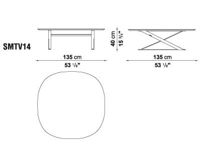 PATHOS Low square MDF coffee table By Maxalto | design Antonio Citterio