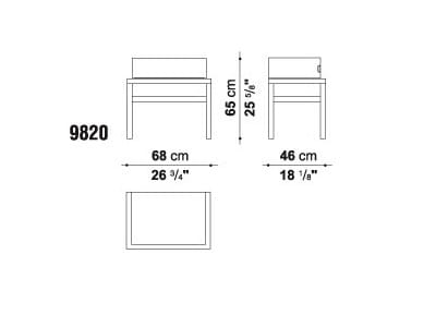 THRONOS Rectangular solid wood bedside table with drawers By Maxalto ...