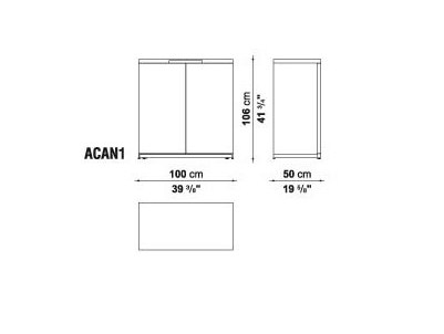 MIDA Wooden highboard with doors By Maxalto | design Antonio Citterio