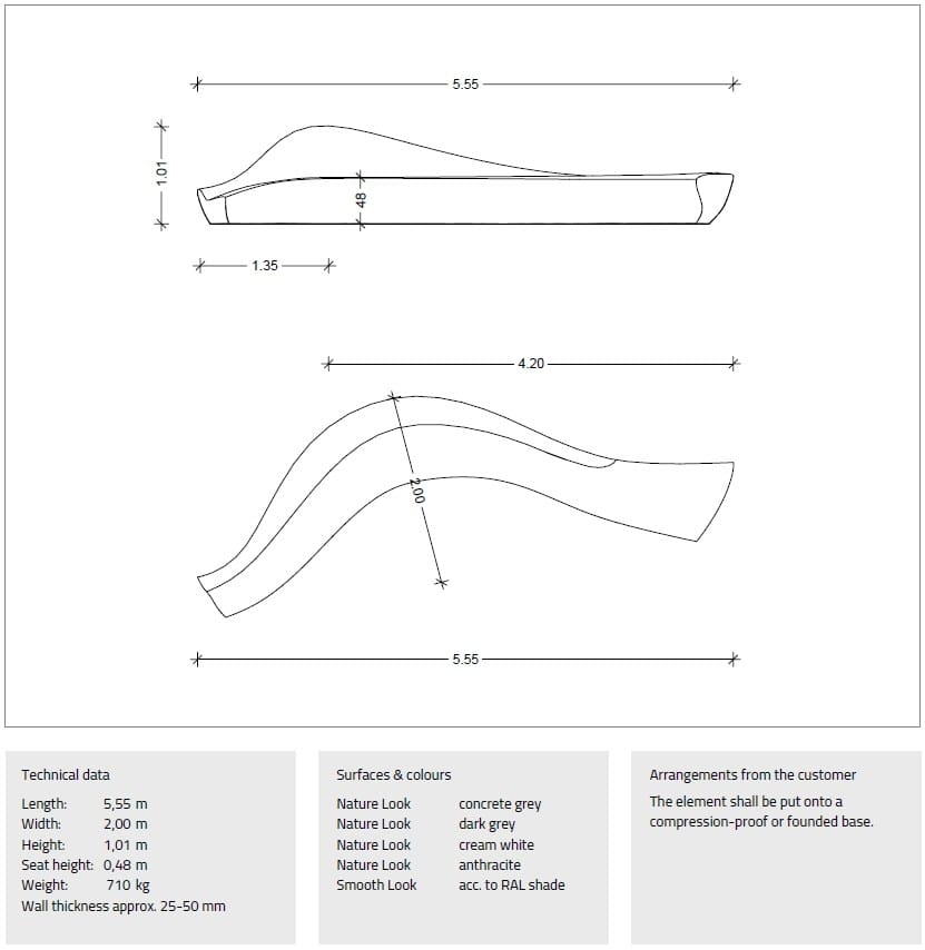 Modular GRC Bench BOOMER TWO By Concrete Rudolph design Elke Berger ...