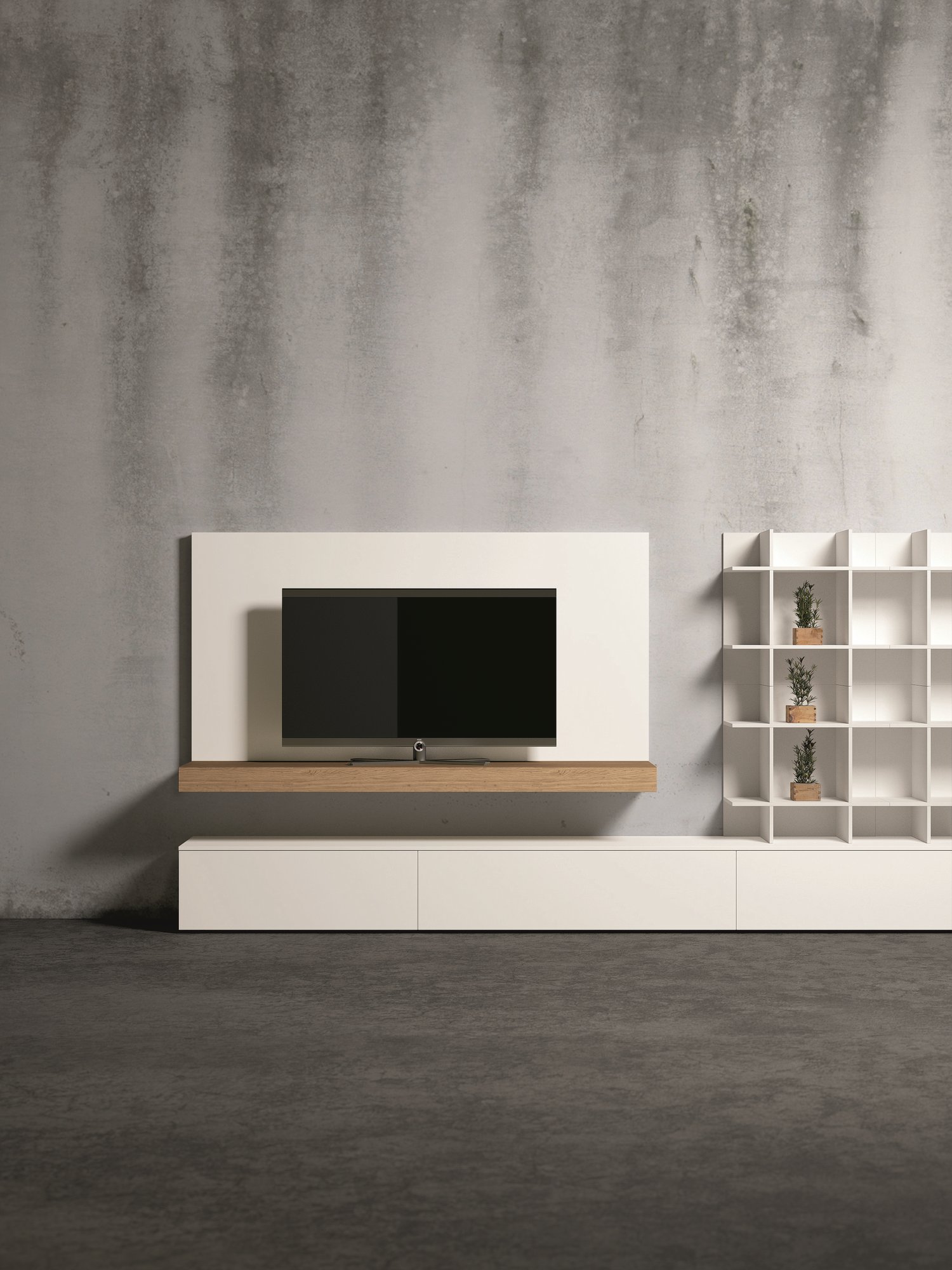 Sectional TV wall system SLIM 60 By Dall'Agnese design Imago Design
