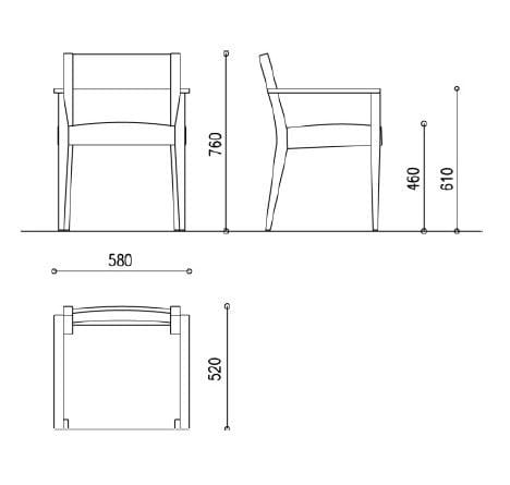RAPALLO Solid wood chair with armrests By COLLI CASA