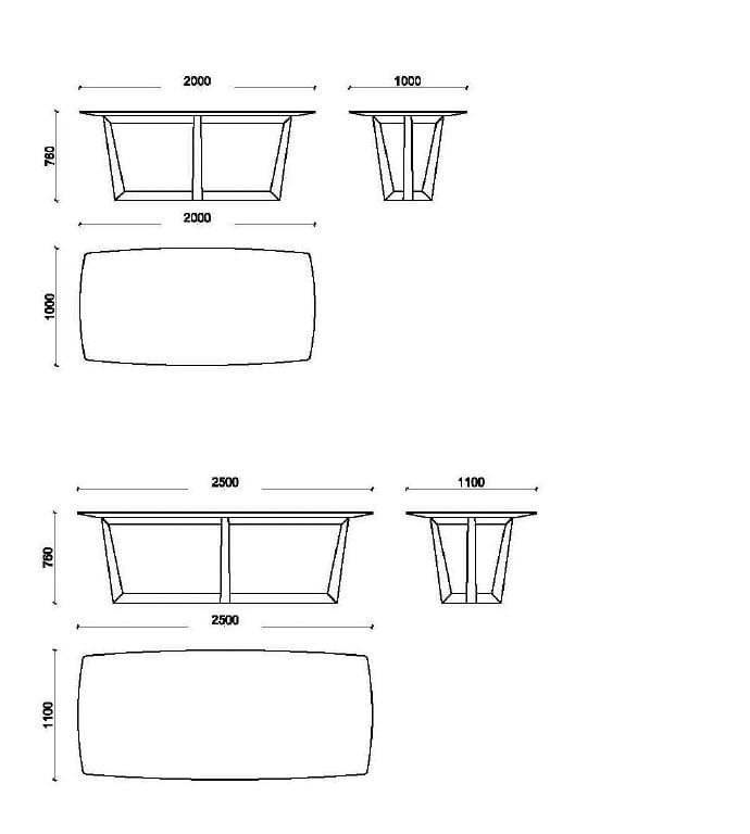 TORINO Tavolo rettangolare in legno By COLLI CASA