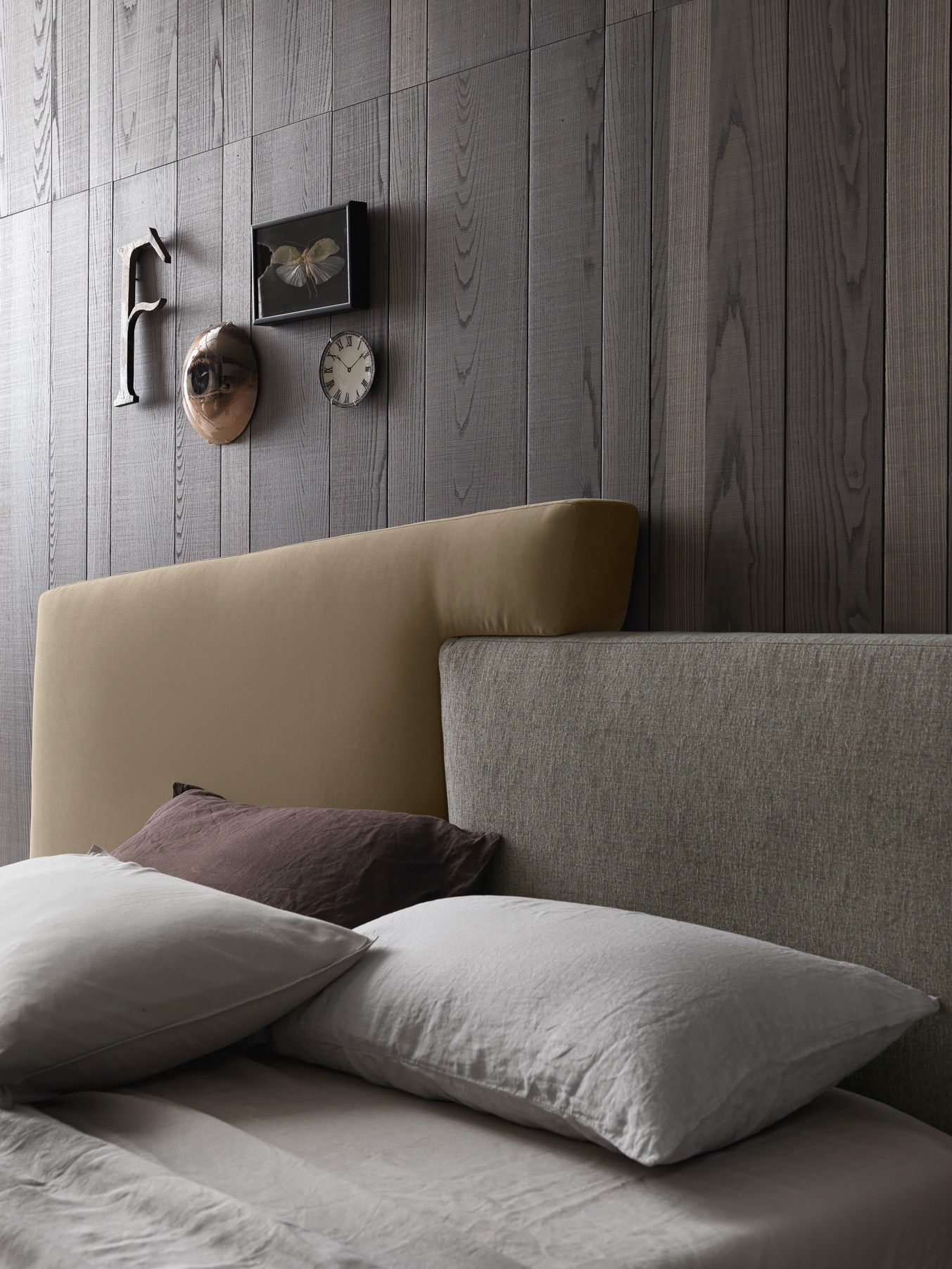 Fabric storage bed with upholstered headboard WING SYSTEM TALL By Presotto design Pierangelo Sciuto