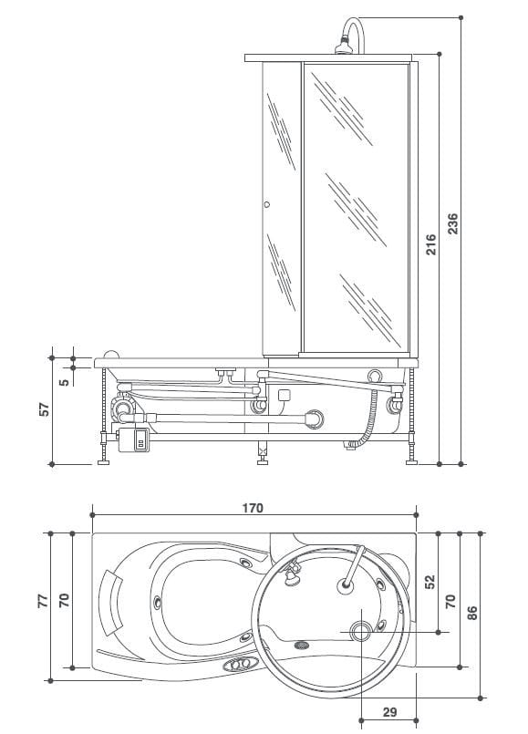 Vasca da bagno idromassaggio rettangolare con doccia J.TWIN PREMIUM By ...
