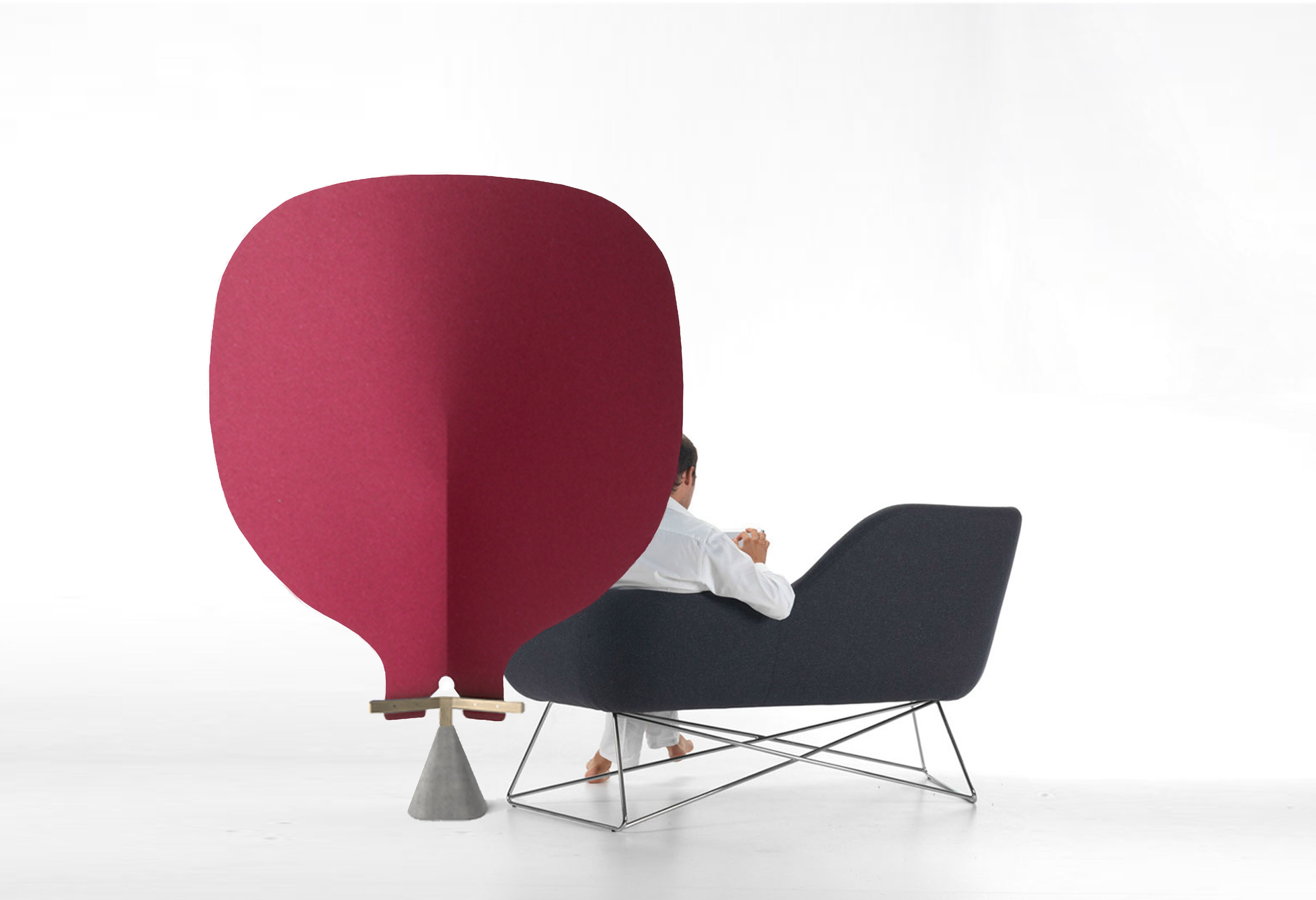 Mobile freestanding felt office screen SHIELD By True Design design ...