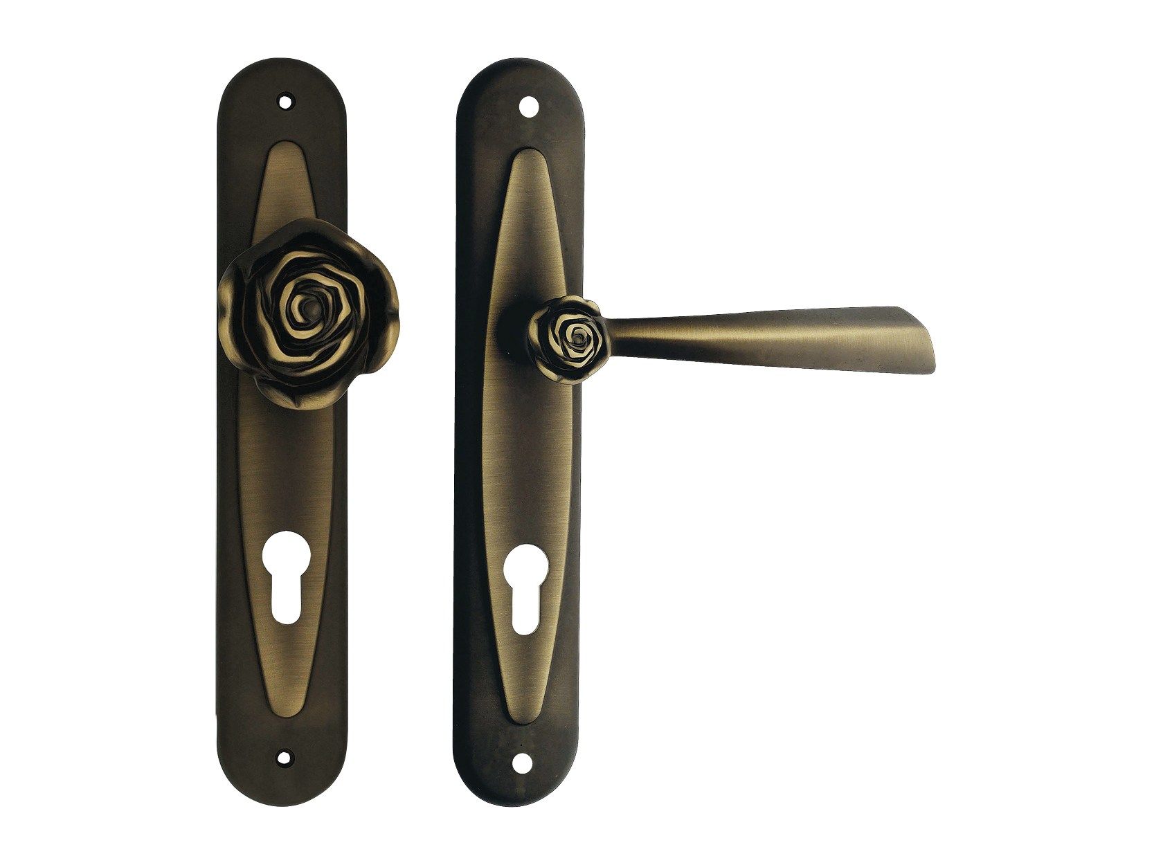 ROSE | Door handle on back plate By LINEA CALI'
